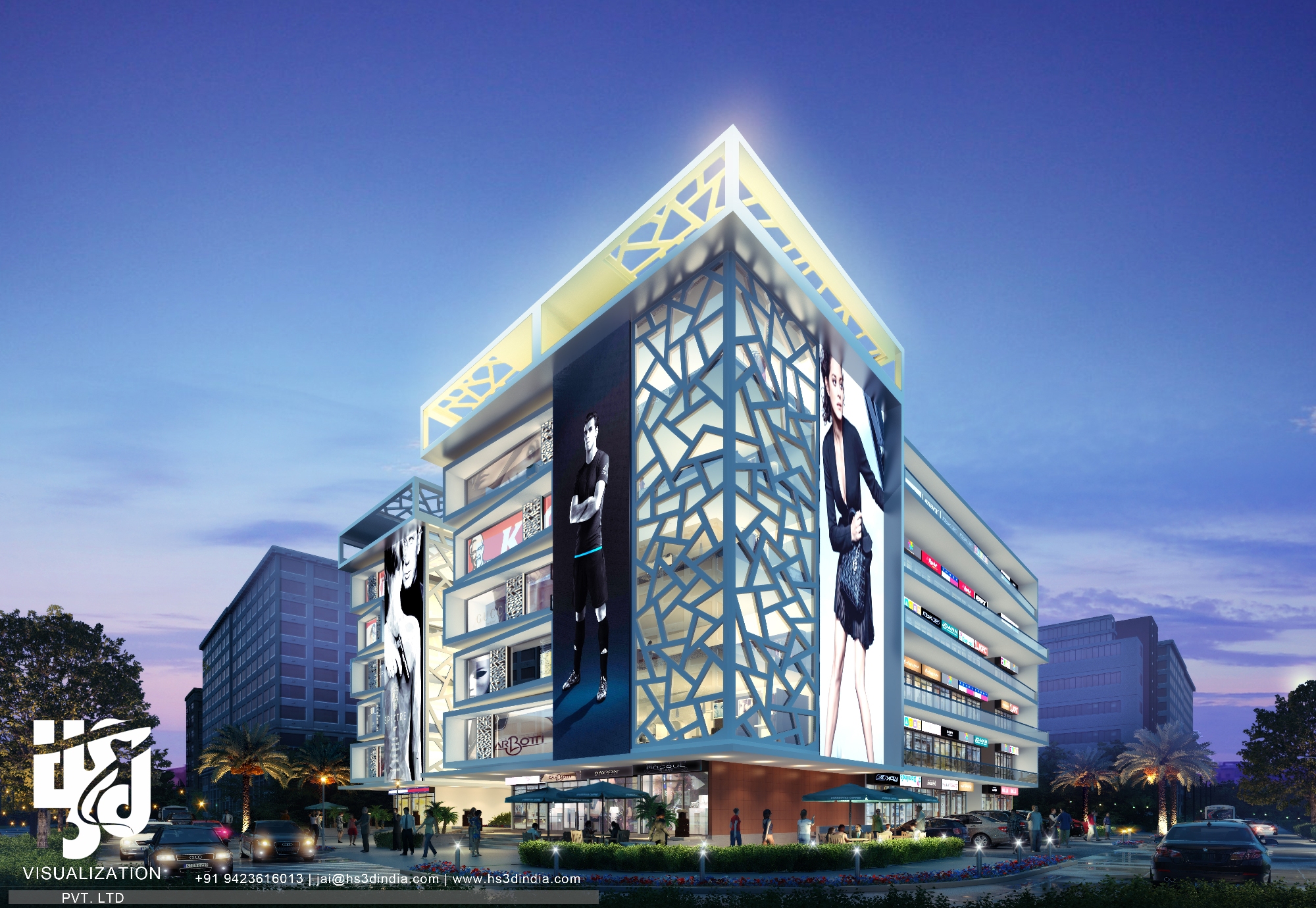 COMMERCIAL EXTERIOR NIGHT RENDERING BY HS 3D INDIA by HS3D ...