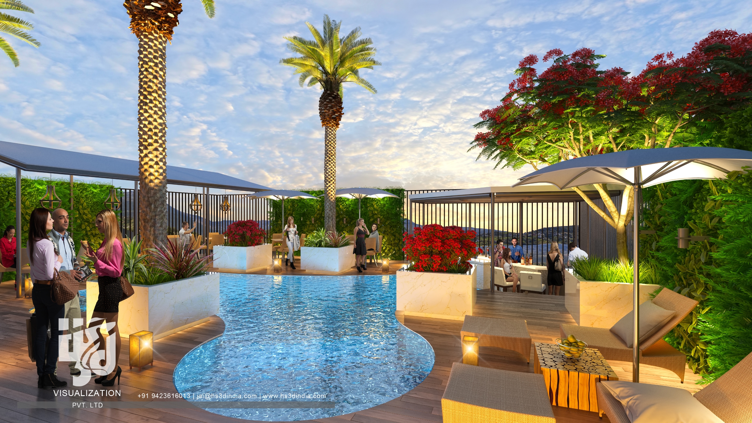 RESIDENTIAL EXTERIOR NIGHT RENDERING BY HS 3D INDIA by HS3D ...