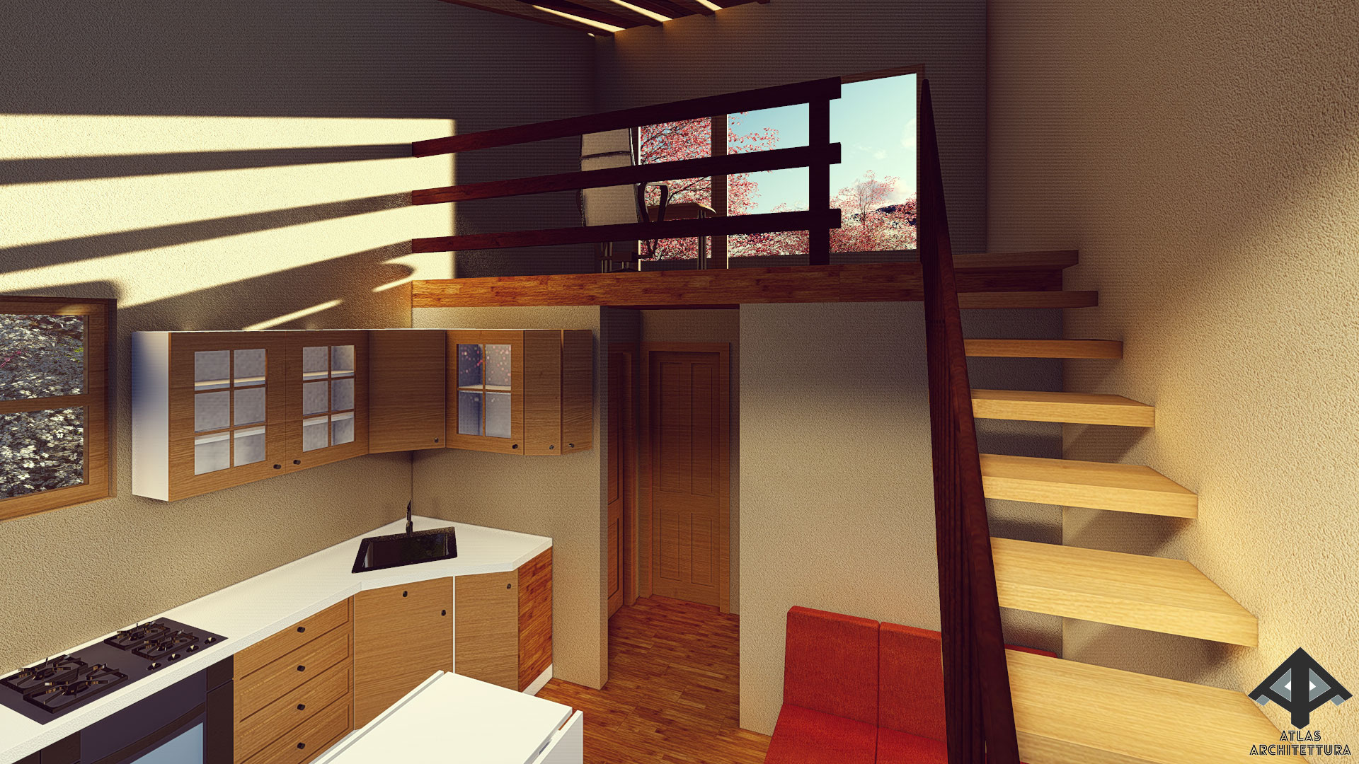 Rendering Low Cost Wood House by Atlas Architettura - Architizer
