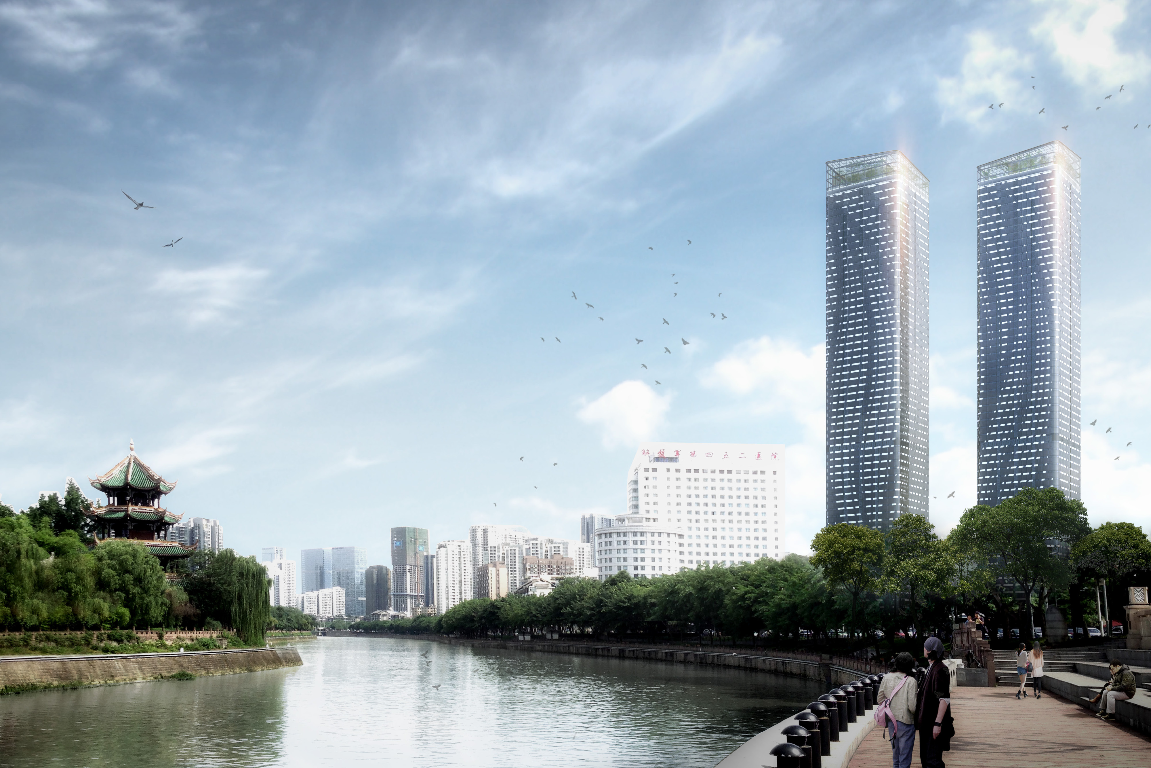 Chengdu Tianxi Twin Towers by MLA+ - Architizer