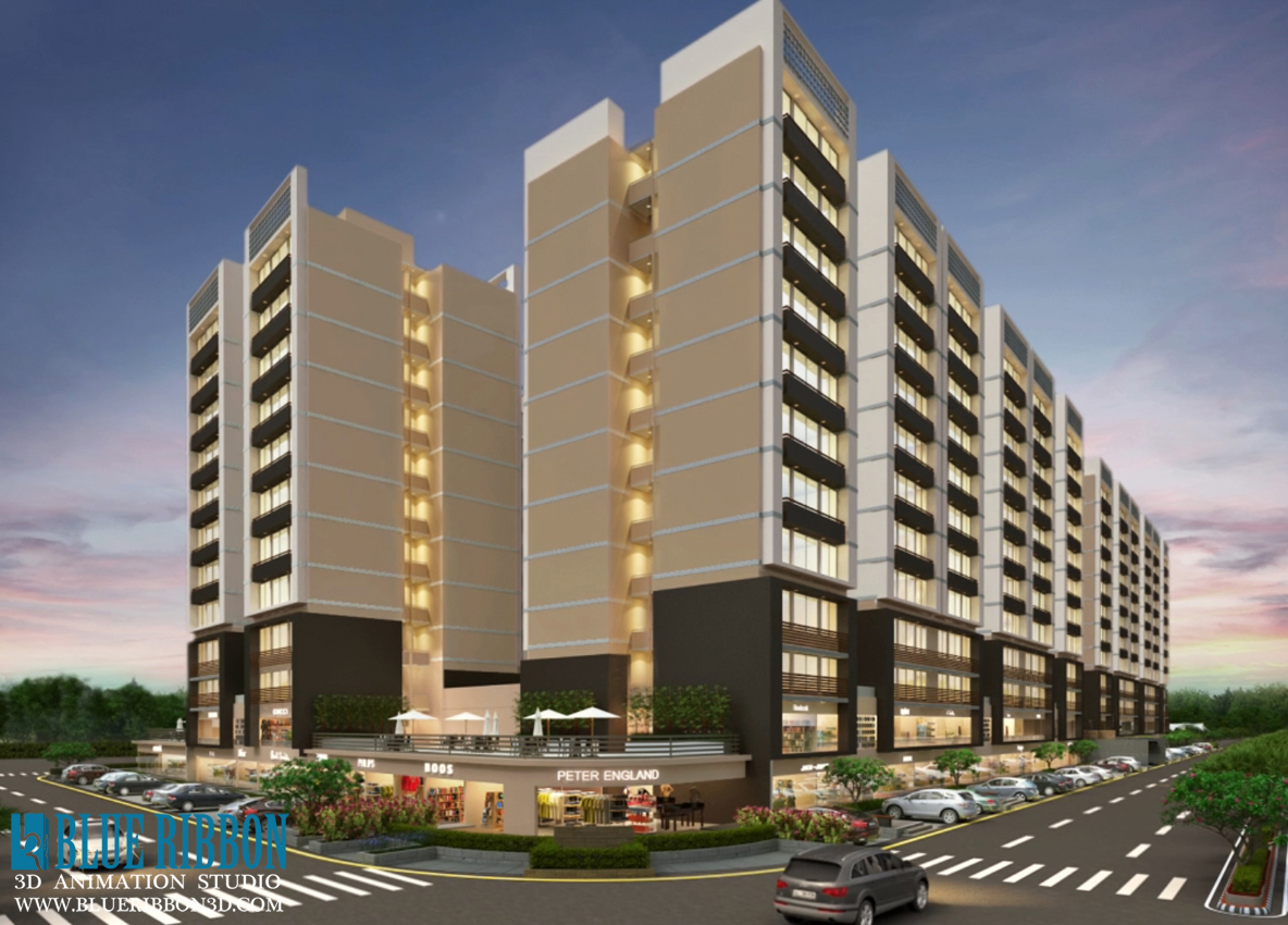 Swastik Elevation 3d Rendering by Blueribbon 3D Animation Studio ...