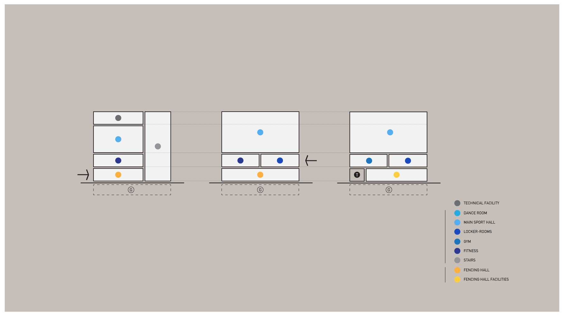 Hybrid sports complex with fencing hall for school group No. 5 in ...