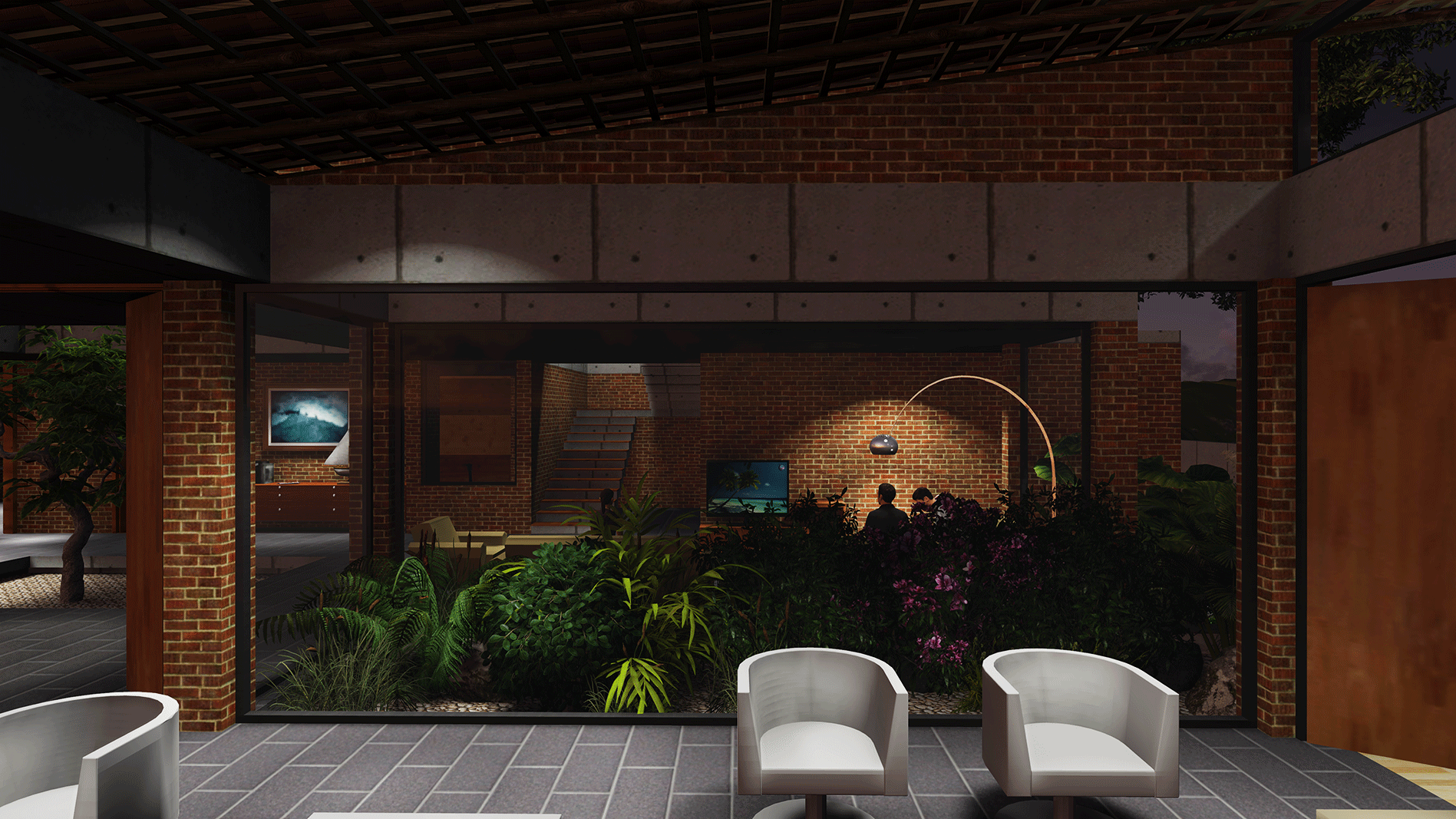 Interior : Courtyard House, Baroda Project By VH Design Studio by VH ...