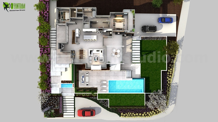 House 3D Floor plan by Yantram Floor plan Designer - Architizer