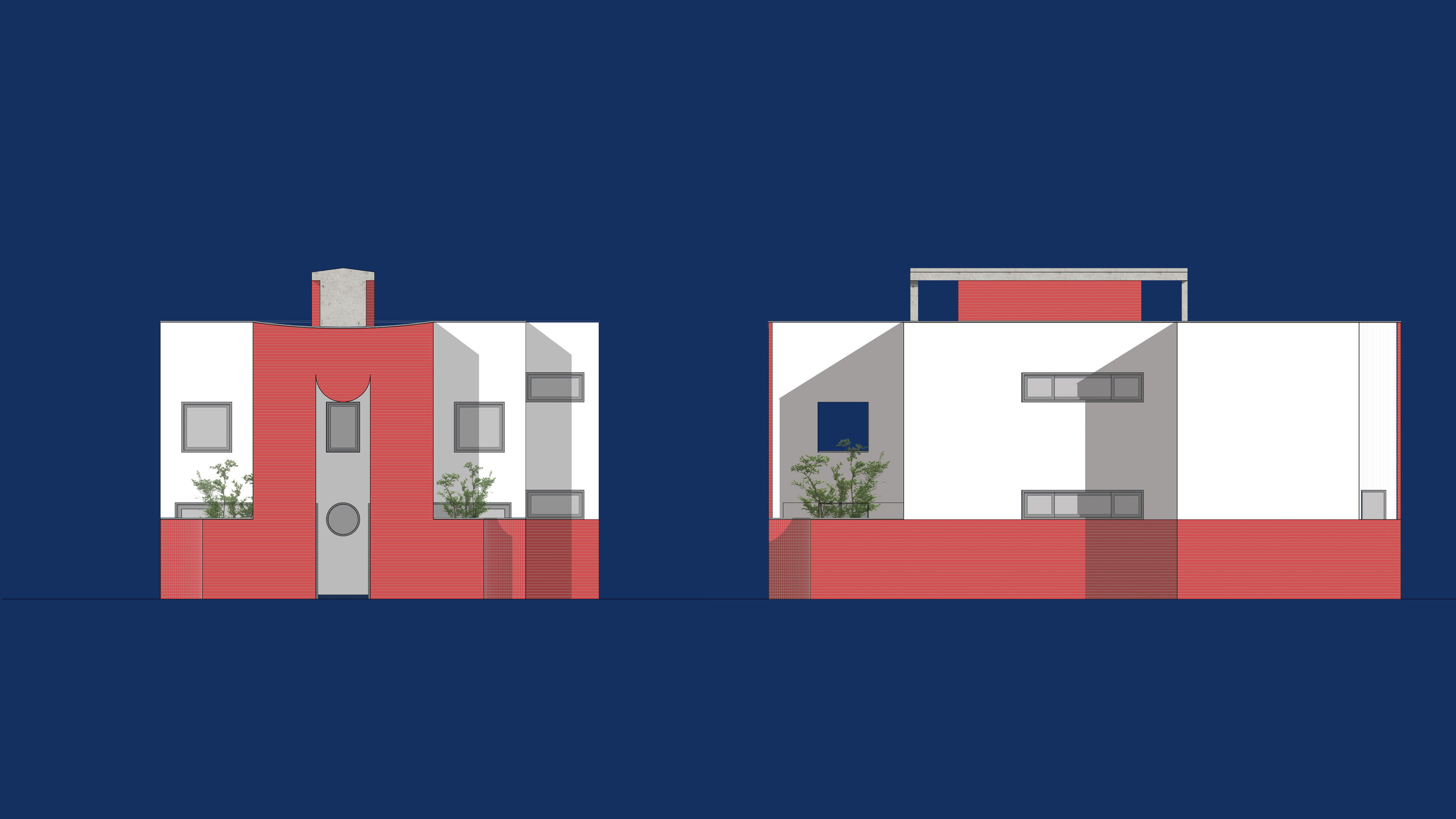 UNREALIZED ALTERNATIVE HOUSE DESIGN FOR TWO FAMILIES by Wonder ...