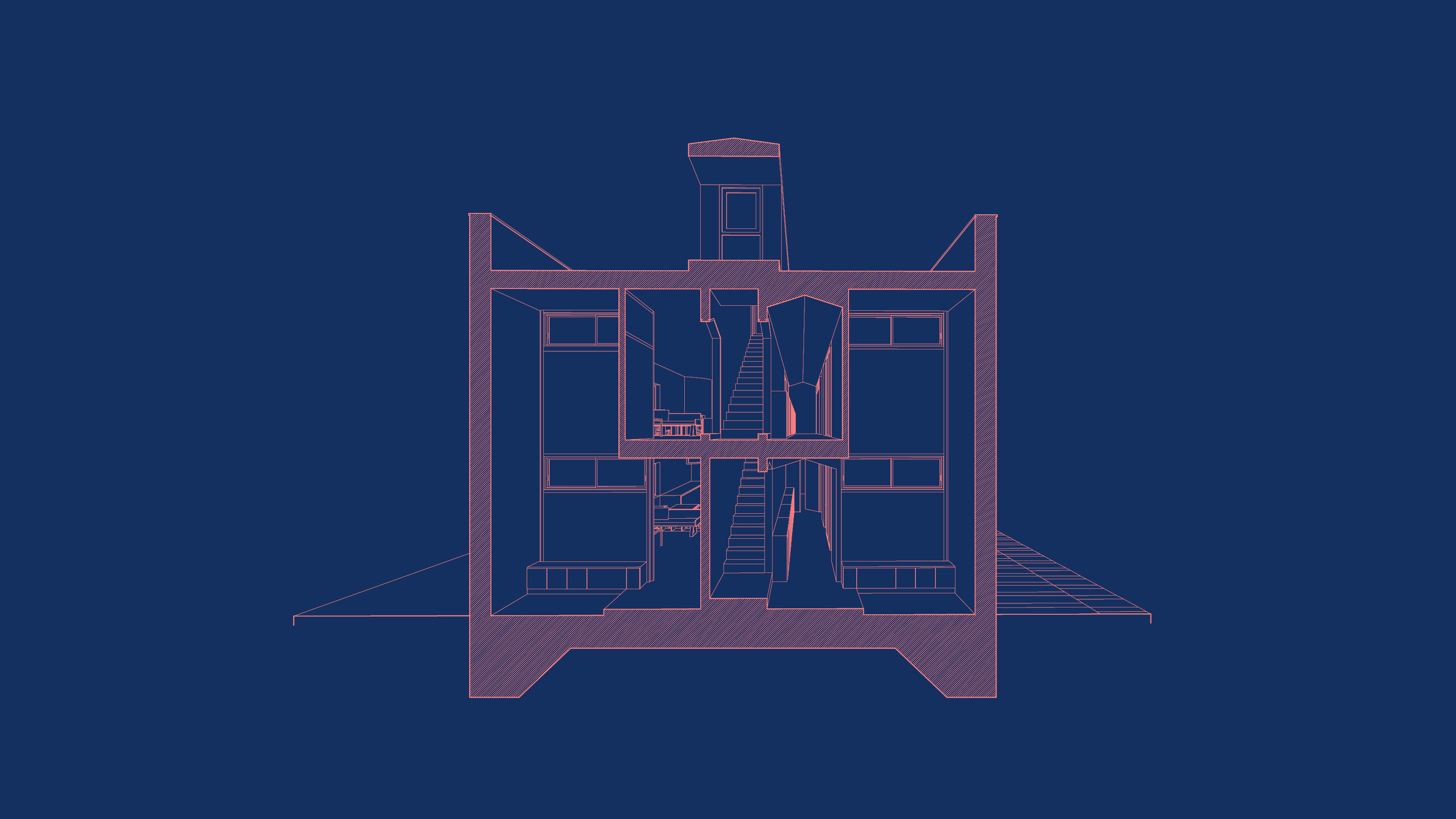 UNREALIZED ALTERNATIVE HOUSE DESIGN FOR TWO FAMILIES by Wonder ...