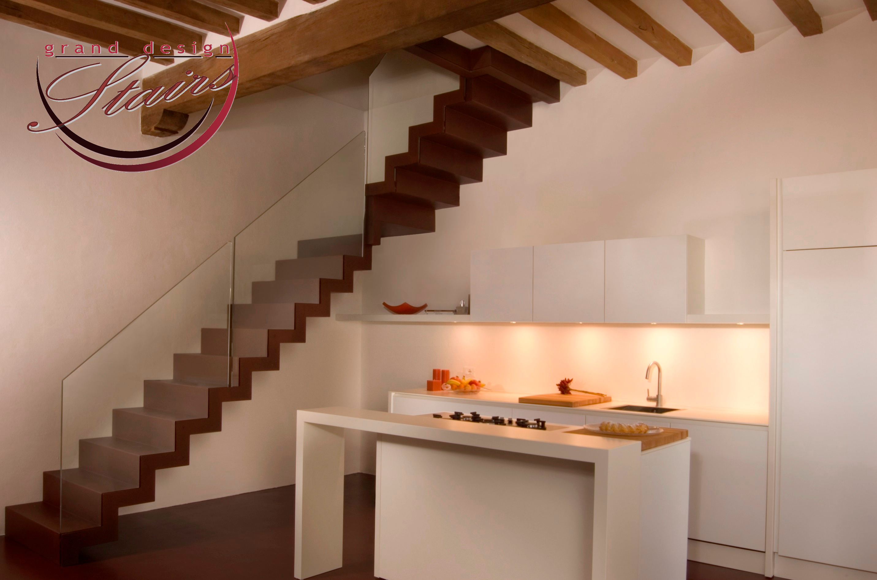 Luxury sweeping stairway by Grand Design Stairs - Architizer