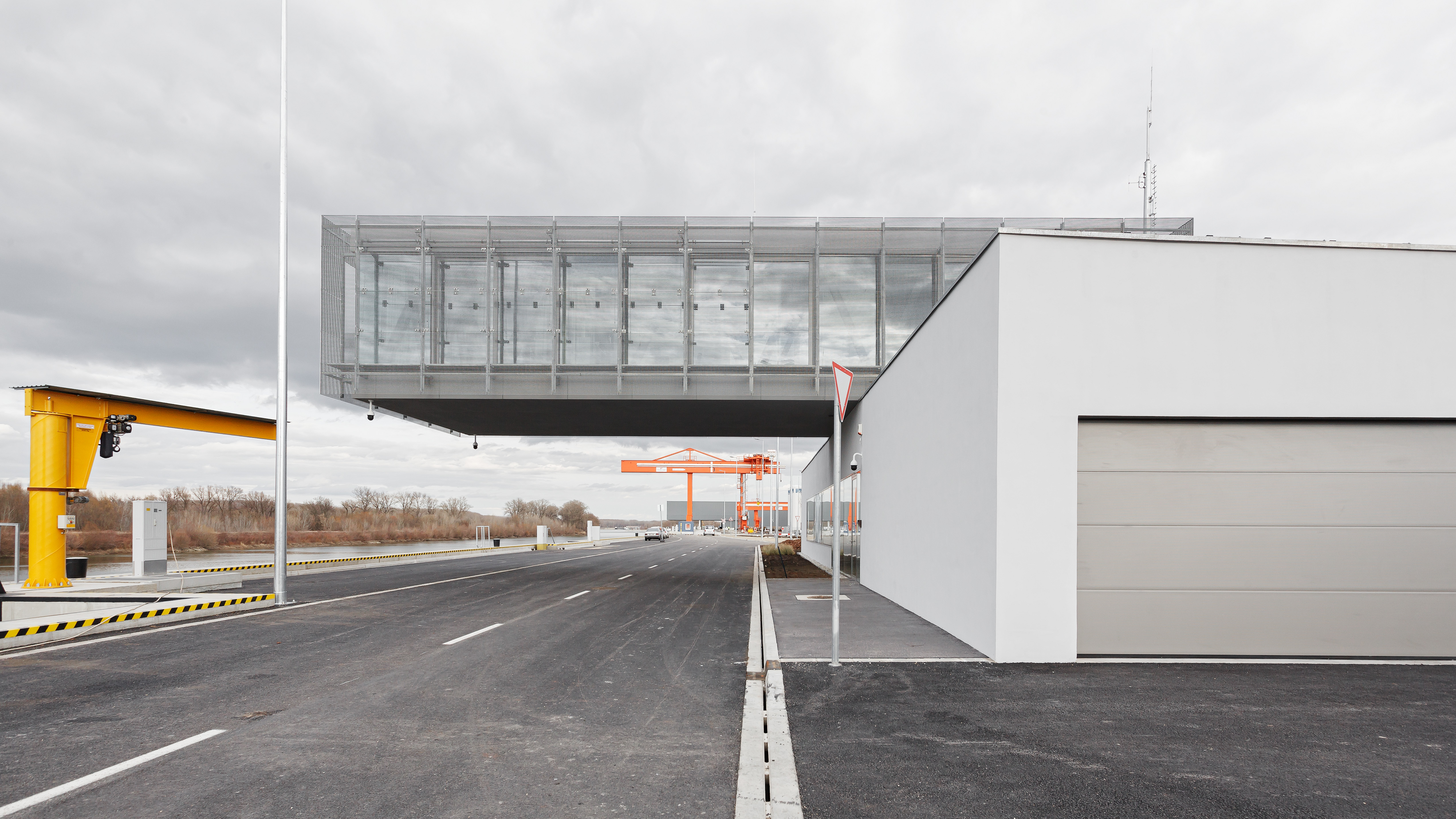 Gönyű port control building by sporaarchitects - Architizer