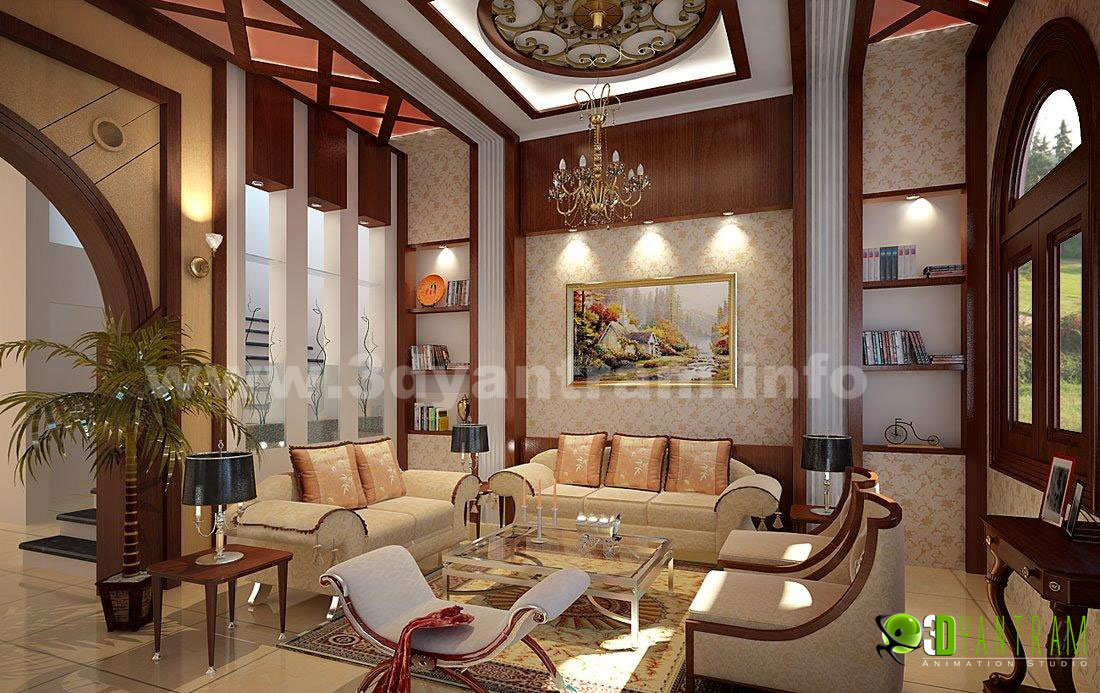 Stunning 3D Home Living Room Design View by Yantram Architectural ...
