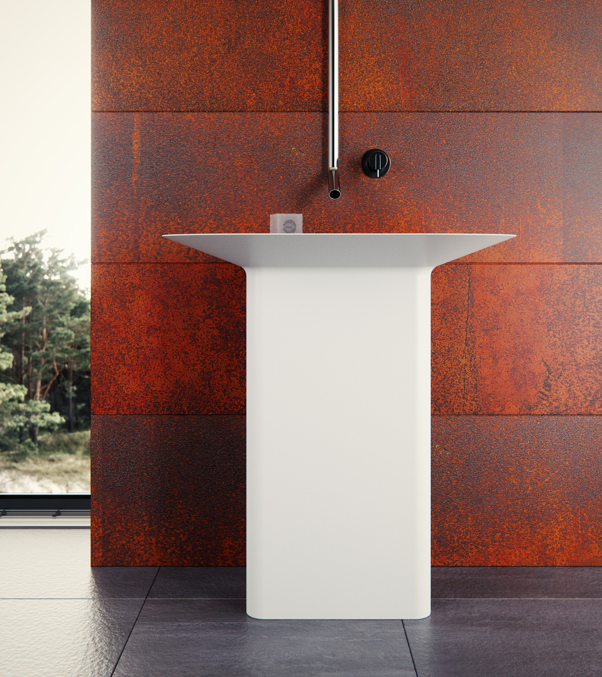 BENITIER-ST01 bathroom sink solid surface from Le Projet - Architizer