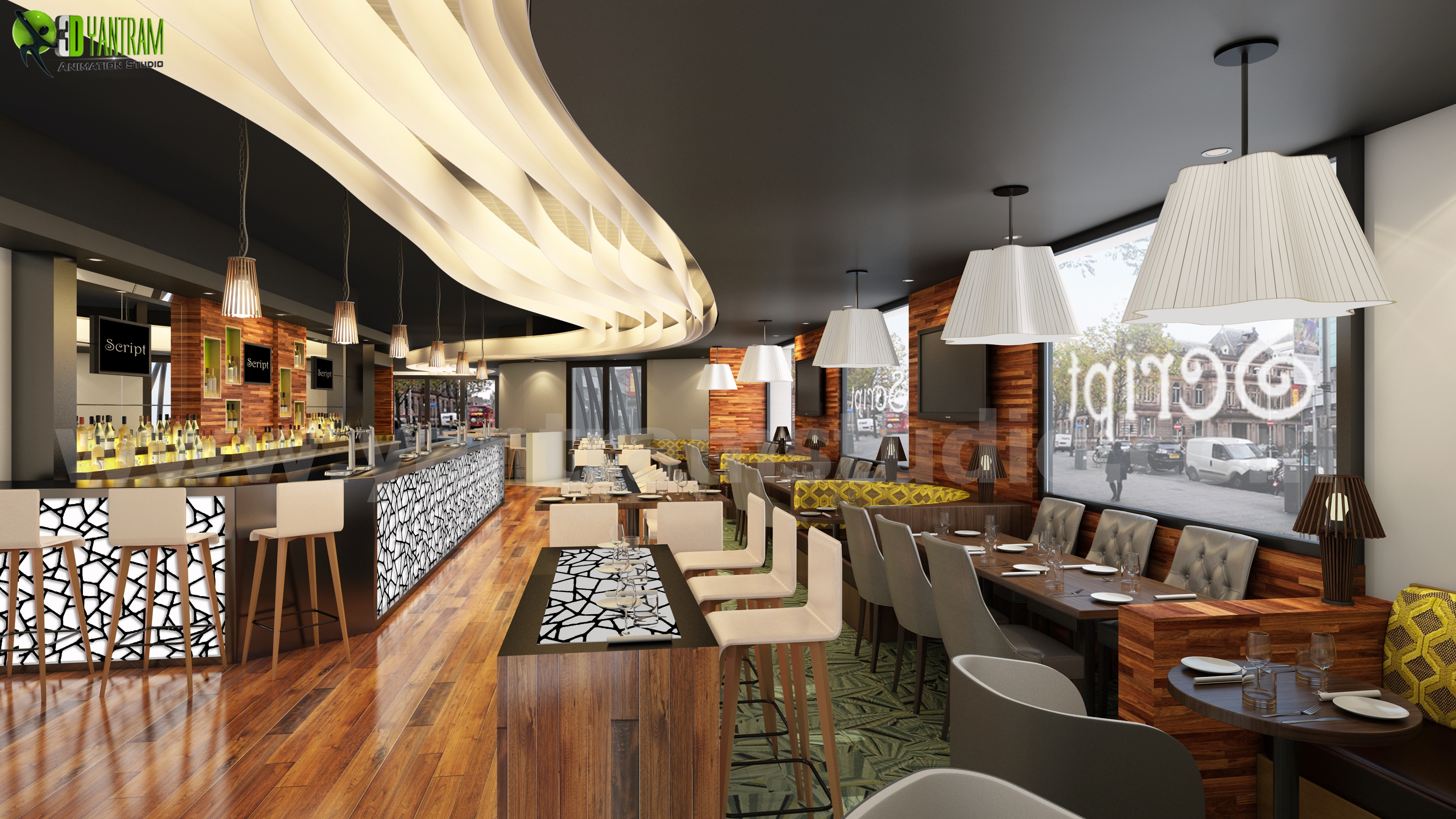 Commercial Unique Bar Interior Rendering design CGI – Melbourne ...