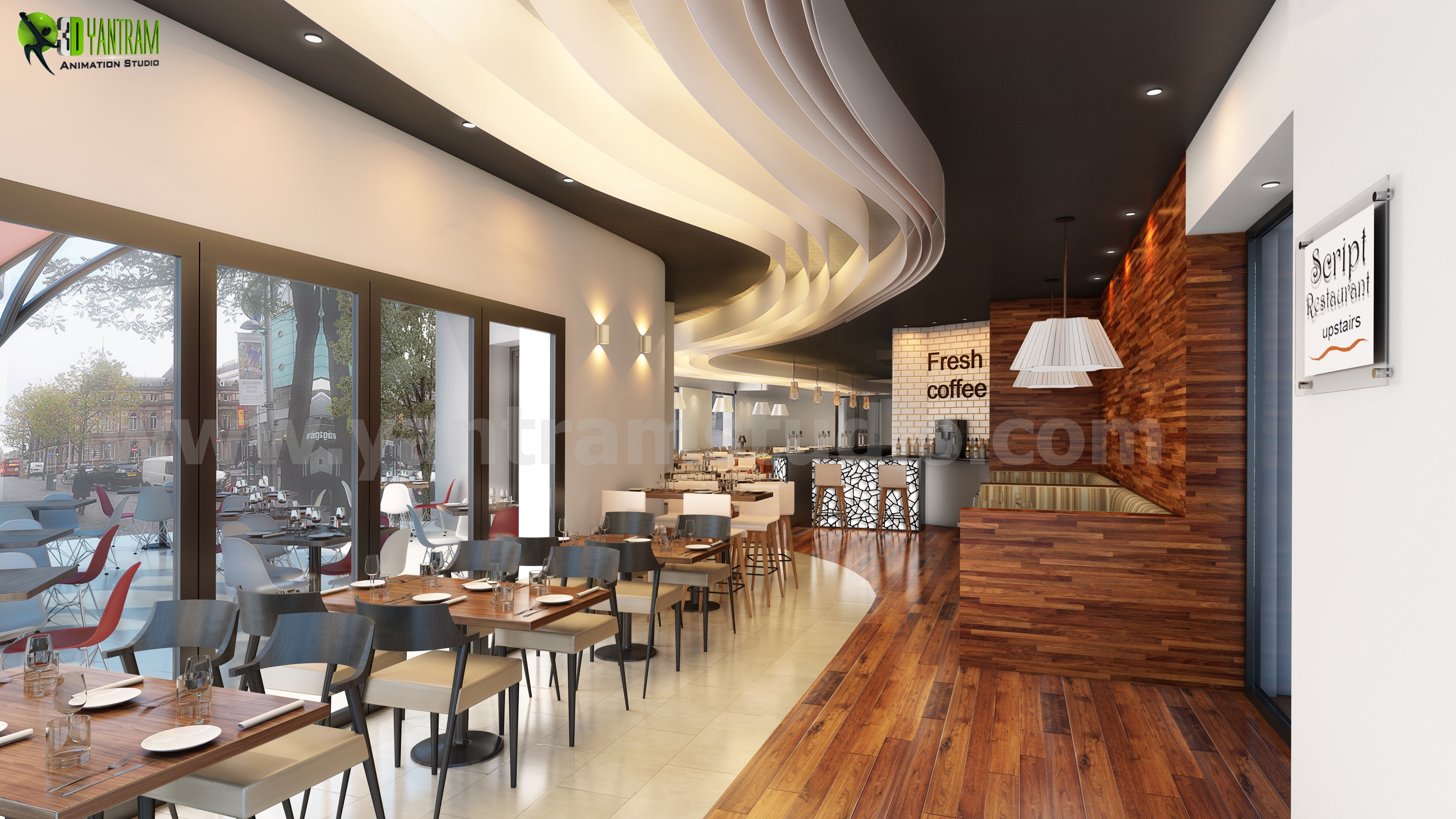 Commercial Unique Bar Interior Rendering design CGI – Melbourne ...