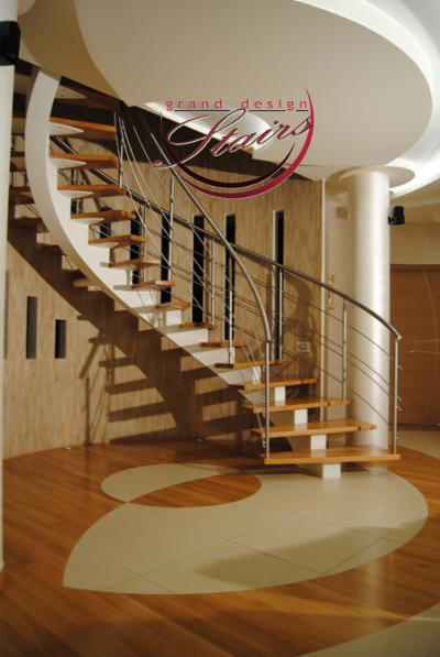 Curved Steel Modern Staircase by Grand Design Stairs - Architizer