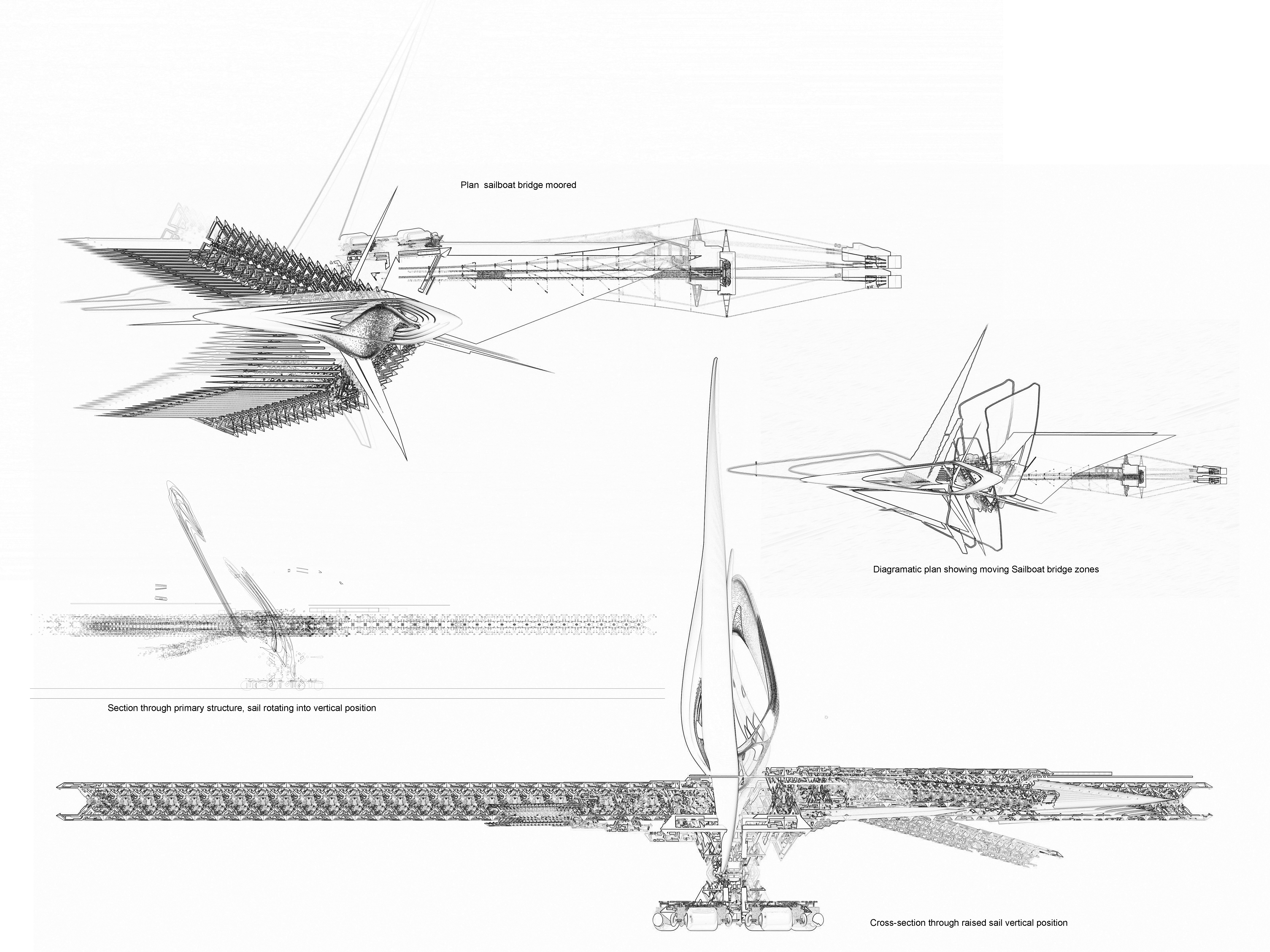 Revolving Sail Bridge by Margot Krasojevic Architecture - Architizer