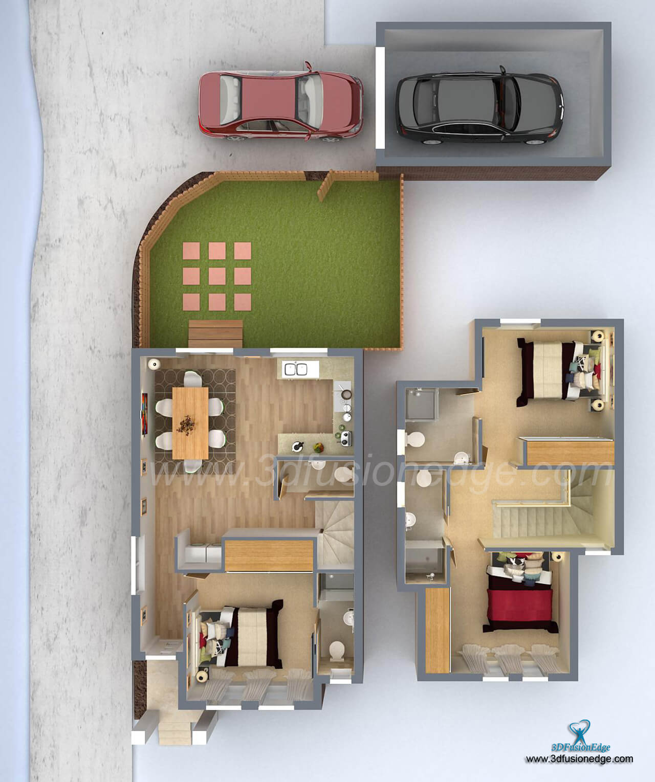Design House 3D Floor Plan by 3DFusionedge - Architizer