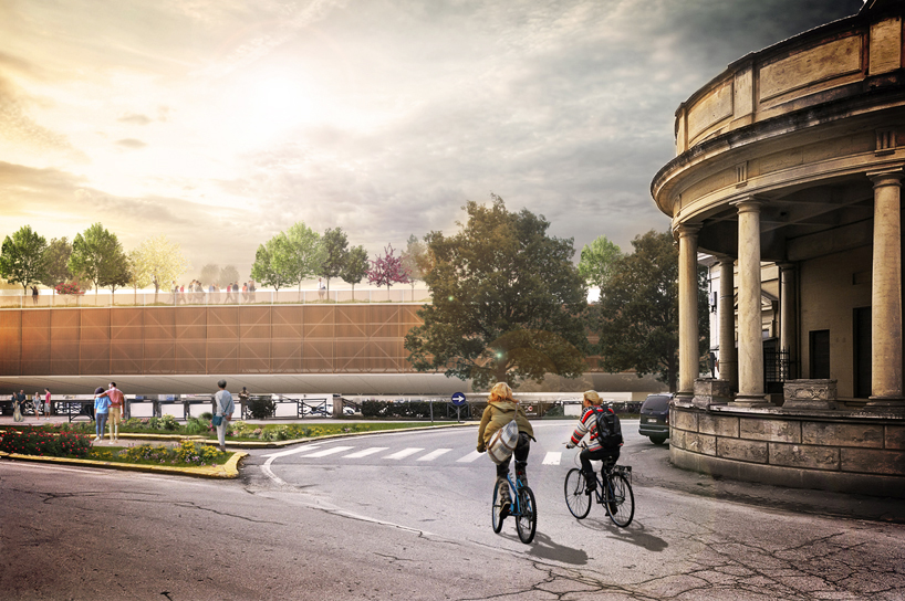 Carpark Hidden Inside a Green-Roofed Bridge by AS-DOES - Architizer