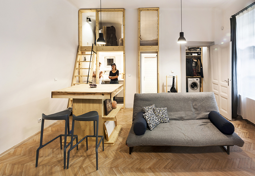 Micro live:work studio in downtown Budapest by Studio Bunyik - Architizer