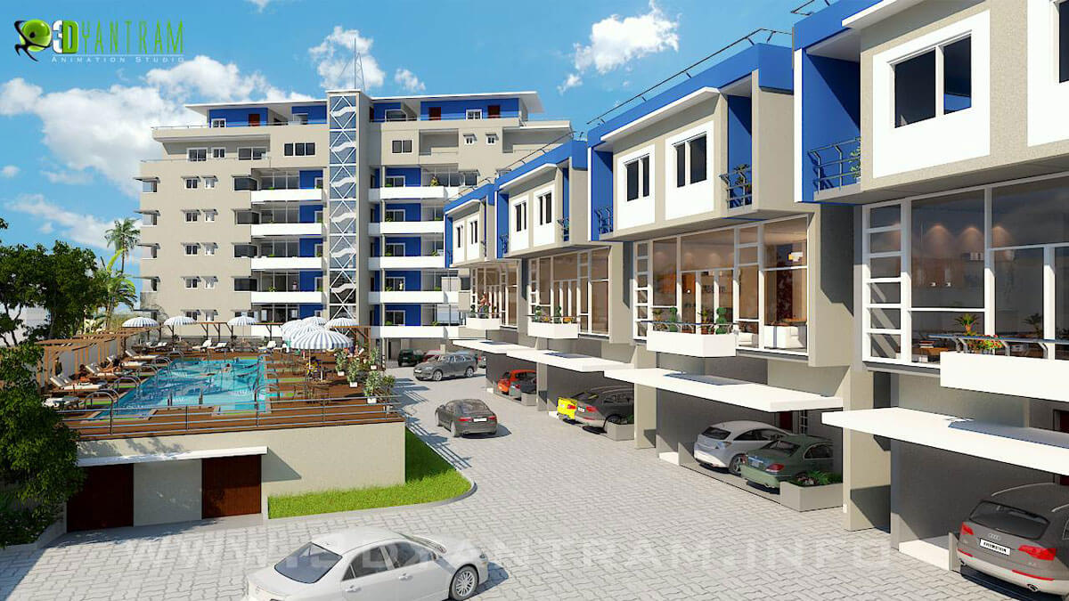 Beautiful 3D Exterior Residential Apartment CGI View by Architectural ...