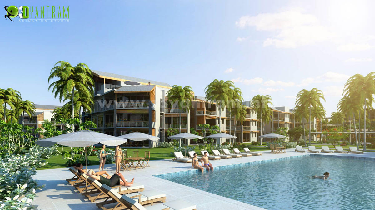 Newest Luxury 3D Resort Swimming Pool Exterior by Architectural ...