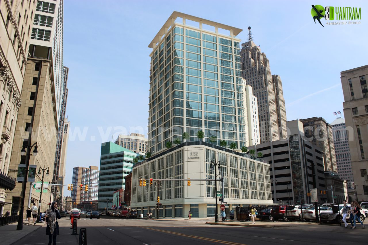 Commercial High-Rise building Rendering Ideas by Yantram Architectural ...