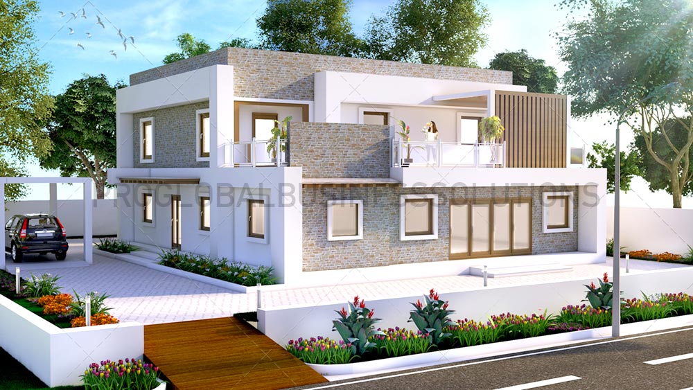 3D house exterior rendering by Proglobalbusinesssolutions - Architizer