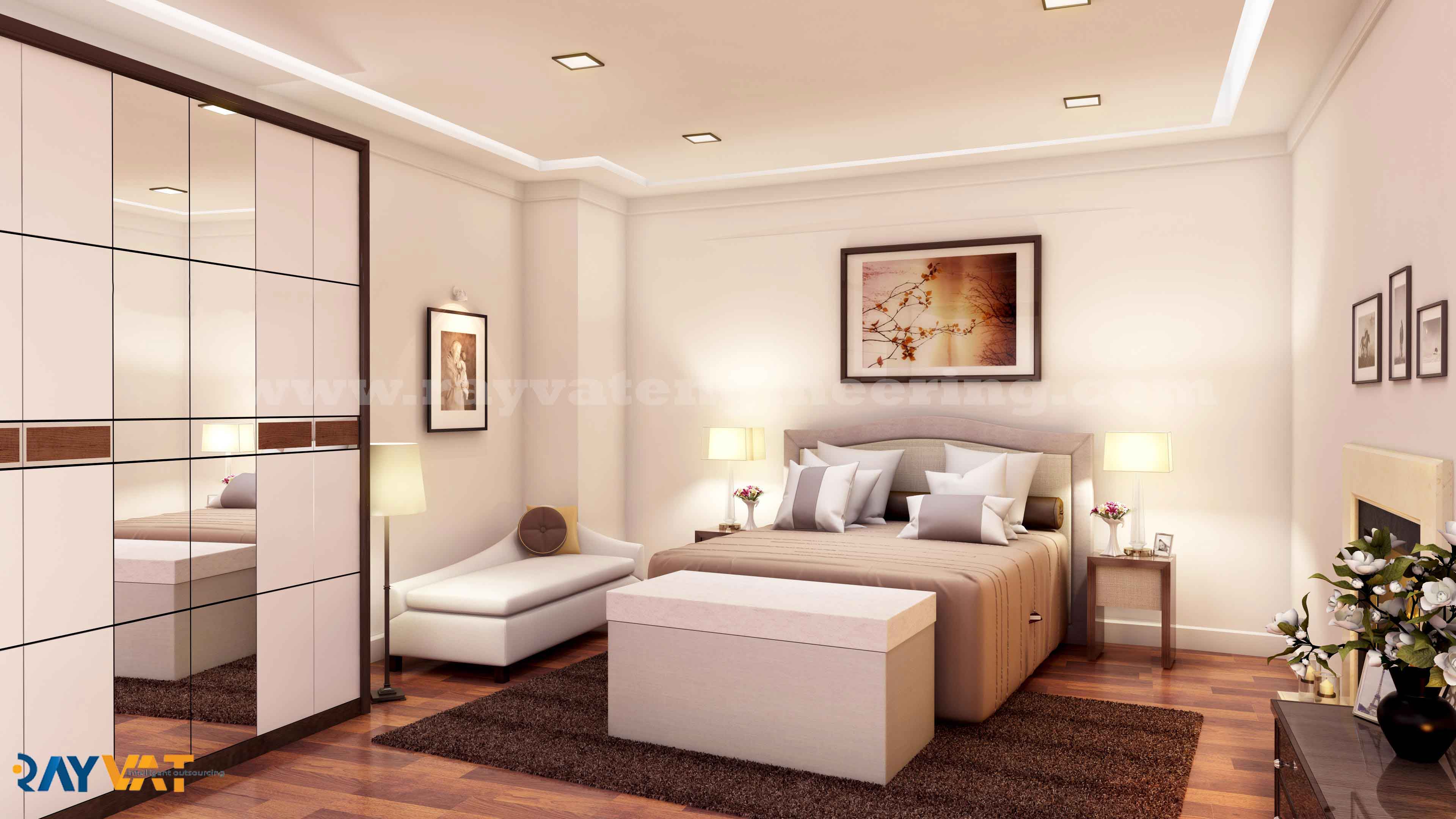 Bedroom Interior Design Rendering by Rayvat Engineering - Architectural ...
