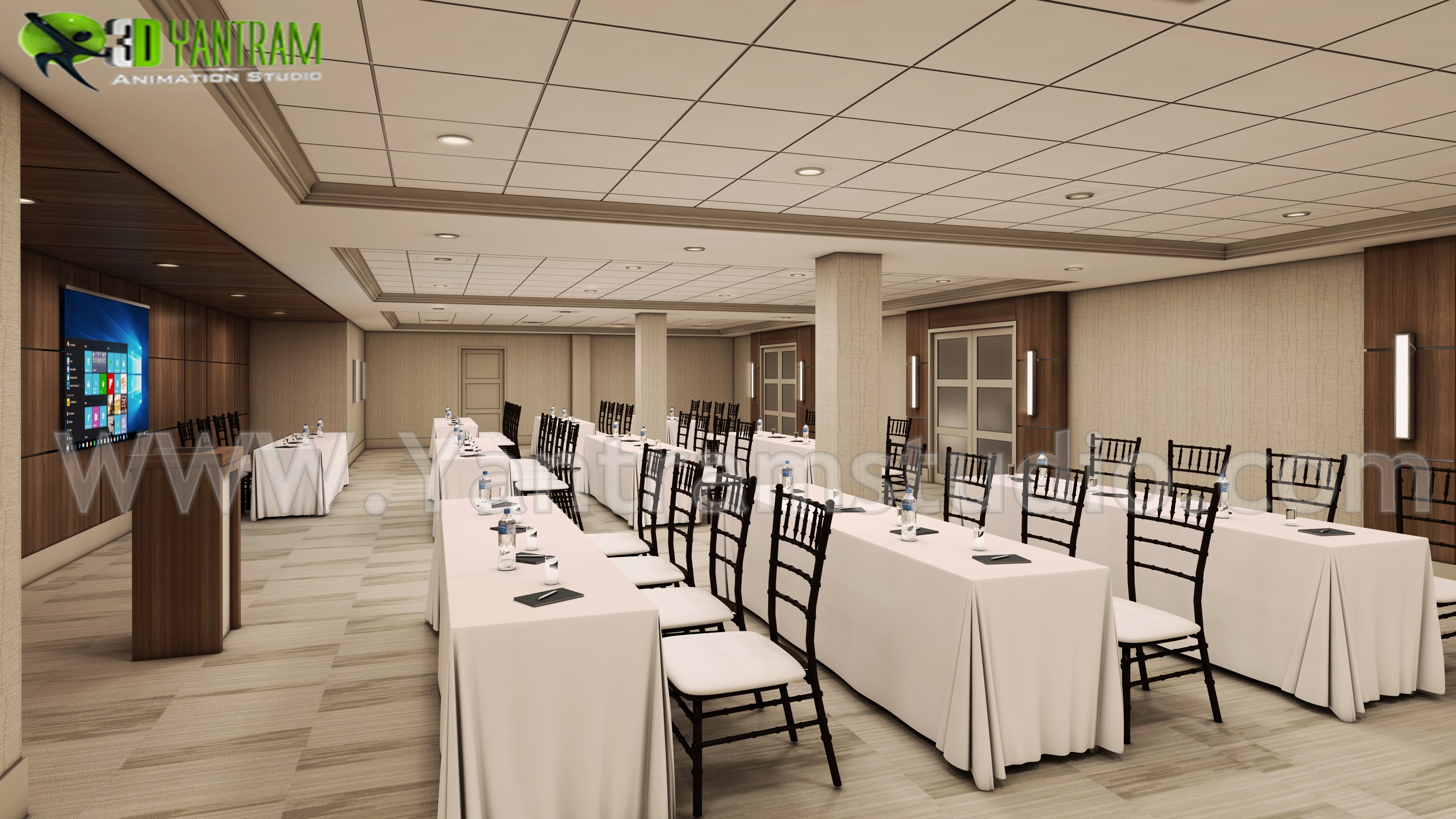 Lounge Bar & Restaurant design by Yantram 3d interior designers ...