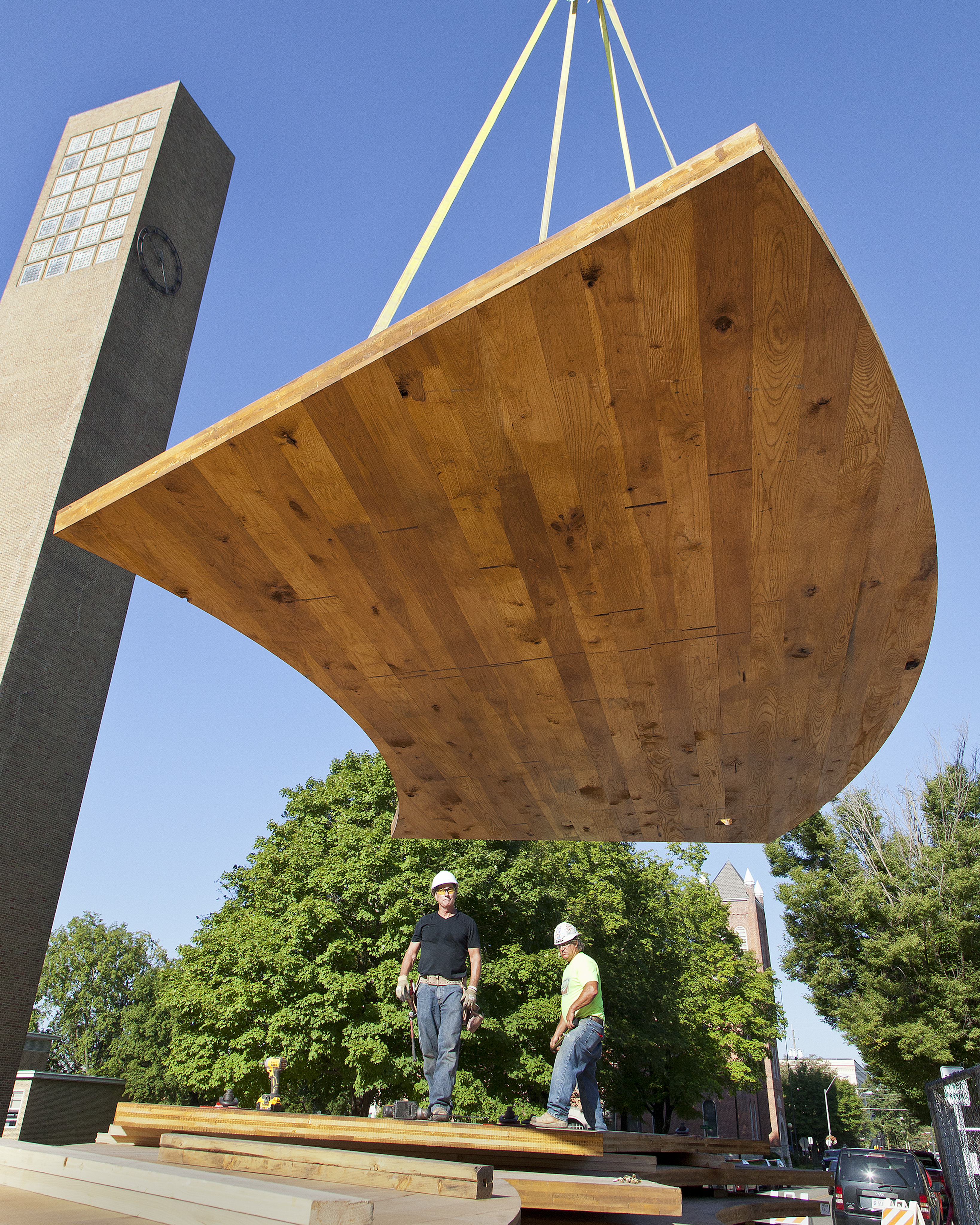 Conversation Plinth: Indiana Hardwood CLT project by ikd - Architizer