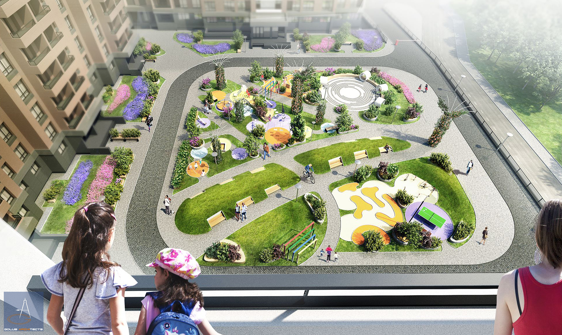 Landscape design of Residential complex "Barcelona" by Golub Architects ...