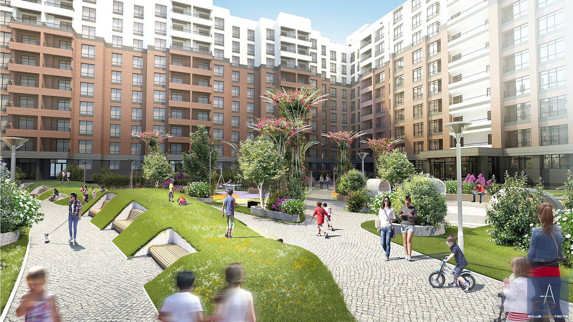 Landscape design of Residential complex "Barcelona" by Golub Architects ...