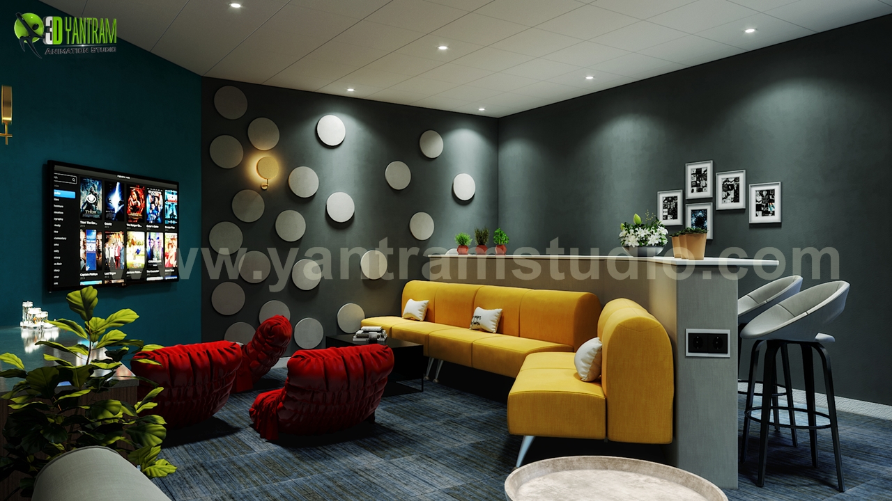 Luxury Modern Media Room Interior Design by Yantram 3D Interior ...