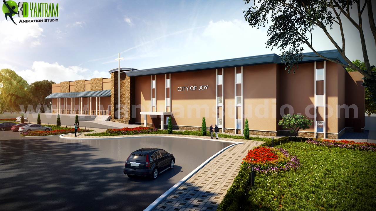 3D Exterior Modeling Of Church Developed By Yantram Architectural ...