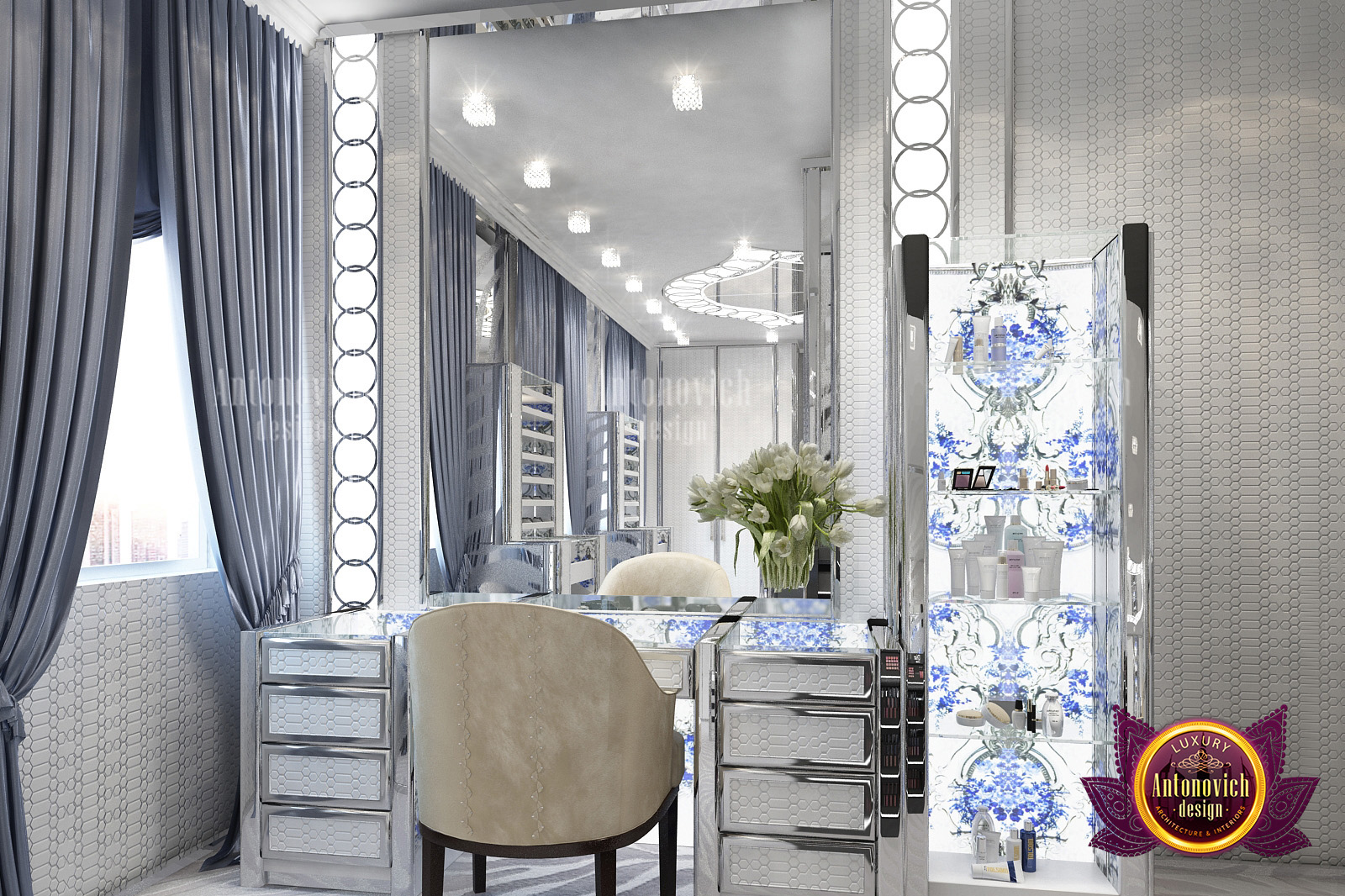 Edgy Metallic Wardrobe Design by LUXURY ANTONOVICH DESIGN - Architizer