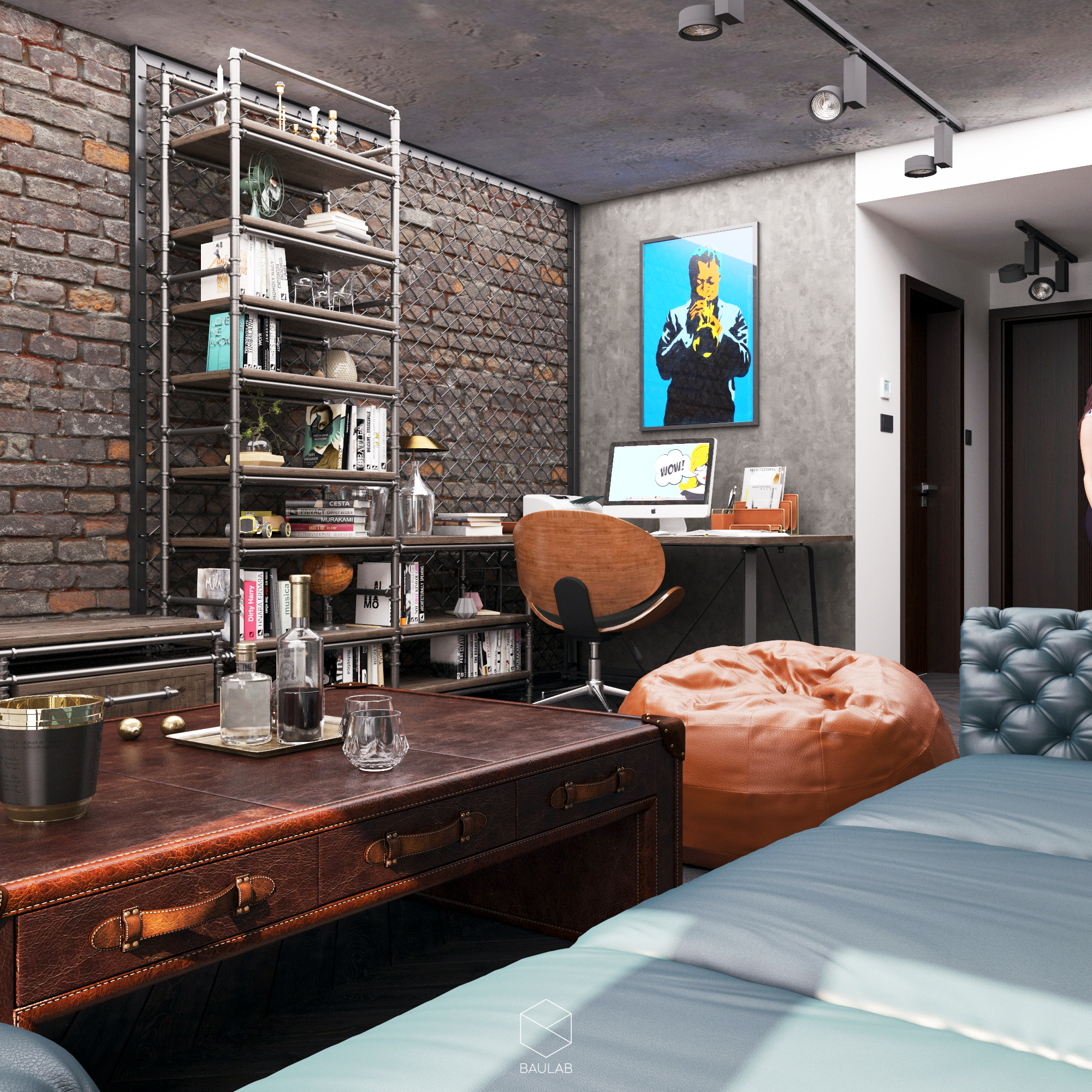 Loft – Modern bachelor flat by Baulab Studio - Architizer