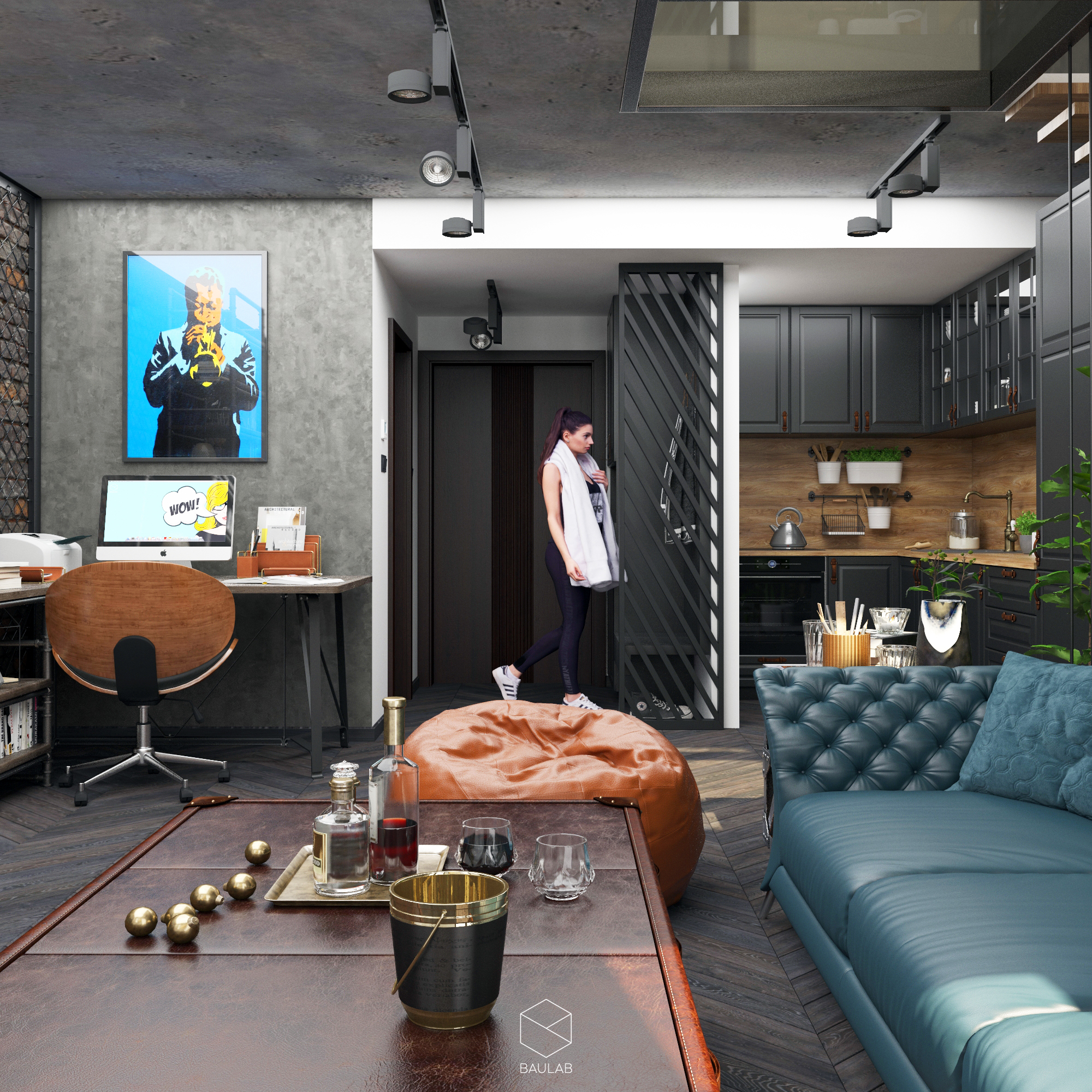 Loft – Modern bachelor flat by Baulab Studio - Architizer