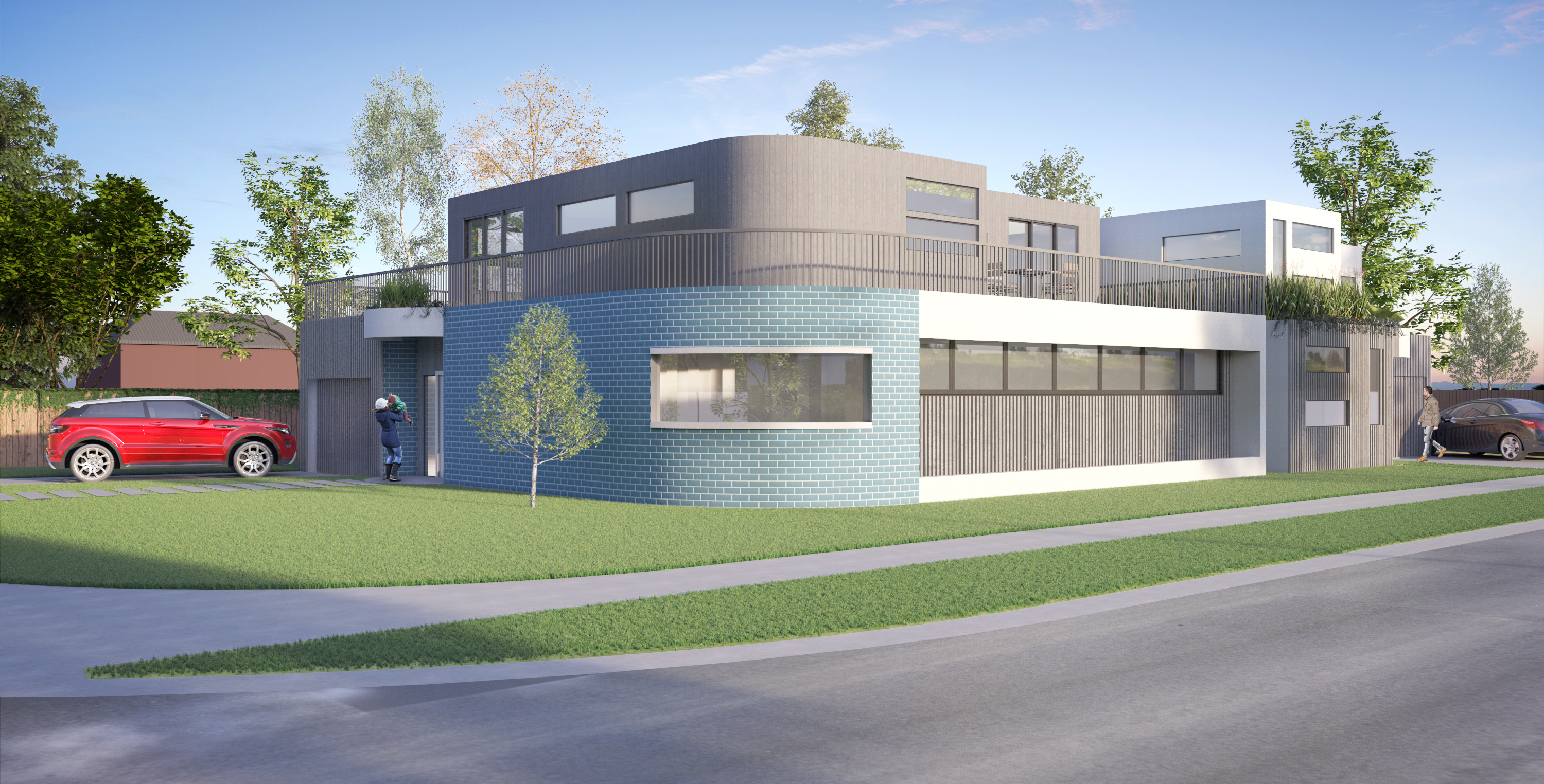 Dual occupancy on a corner block by AuArchitecture.com.au - Architizer