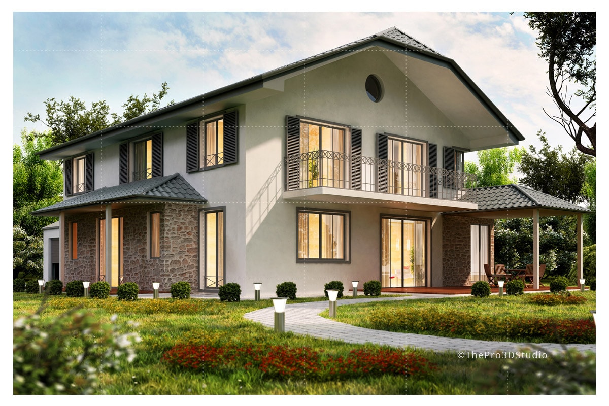 Exterior 3D Rendering by Architecture Visualization Services ...
