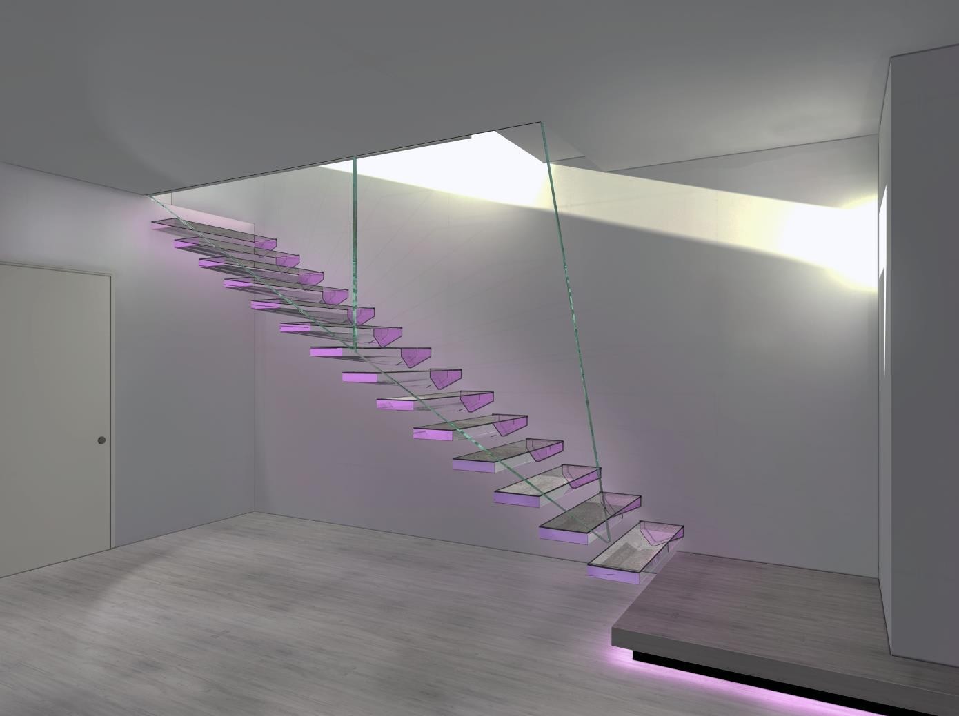 All glass stair with LED in Switzerland by Siller Stairs - Architizer