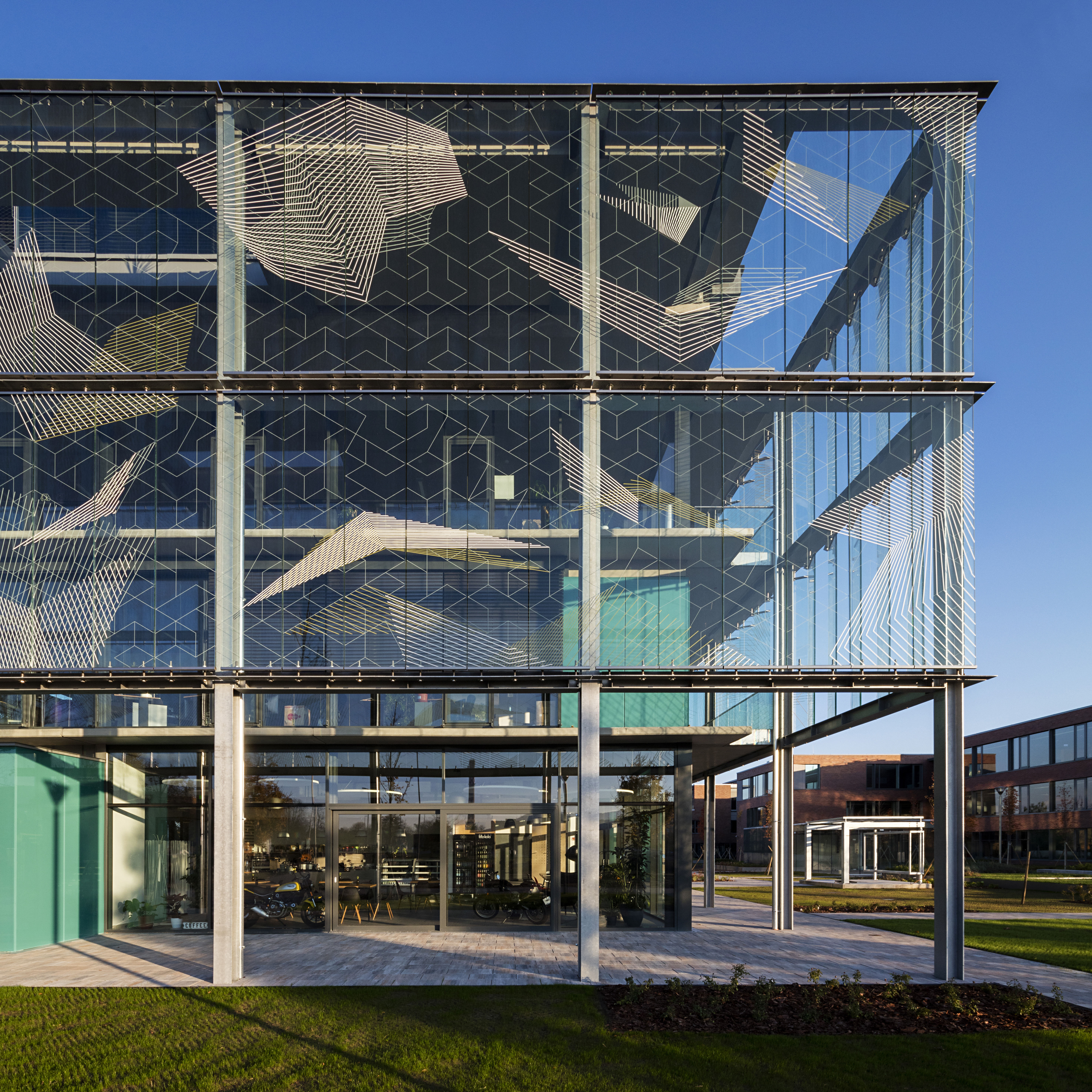 Graphisoft Park Startup Building facade graphics - Architizer
