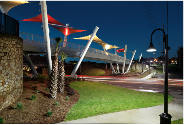 Cascades Solar Fabric Pedestrian Bridge by Pvilion - Architizer
