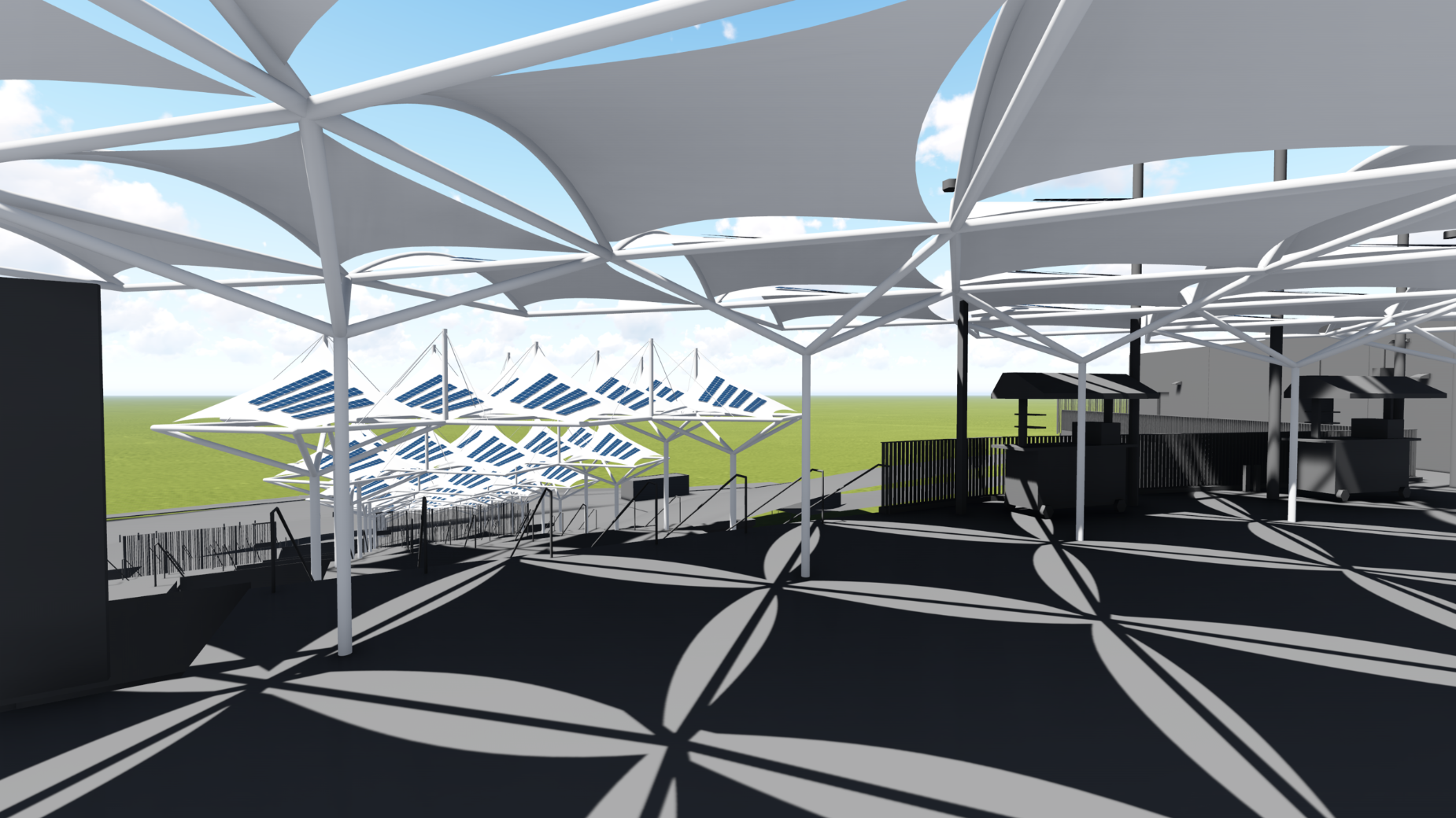 Solar Shade Modules for Stadium Concourse by Pvilion - Architizer