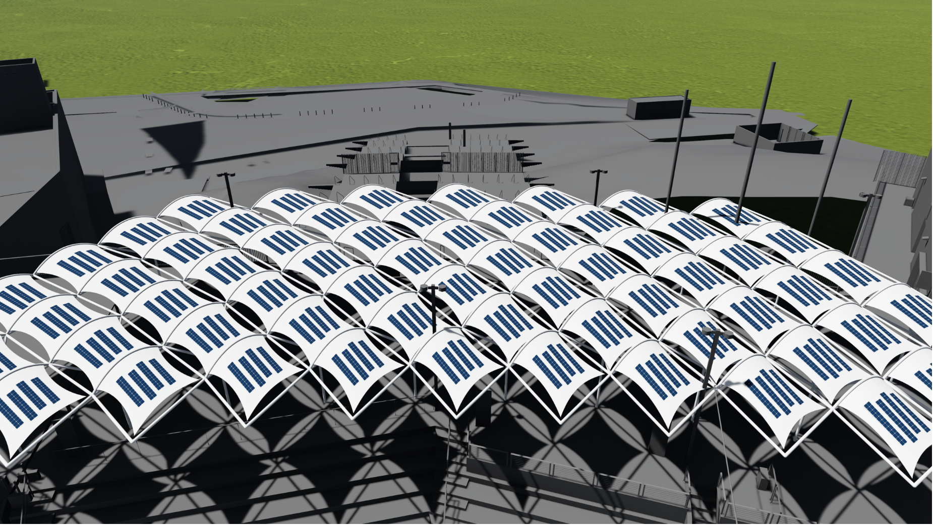 Solar Shade Modules for Stadium Concourse by Pvilion - Architizer