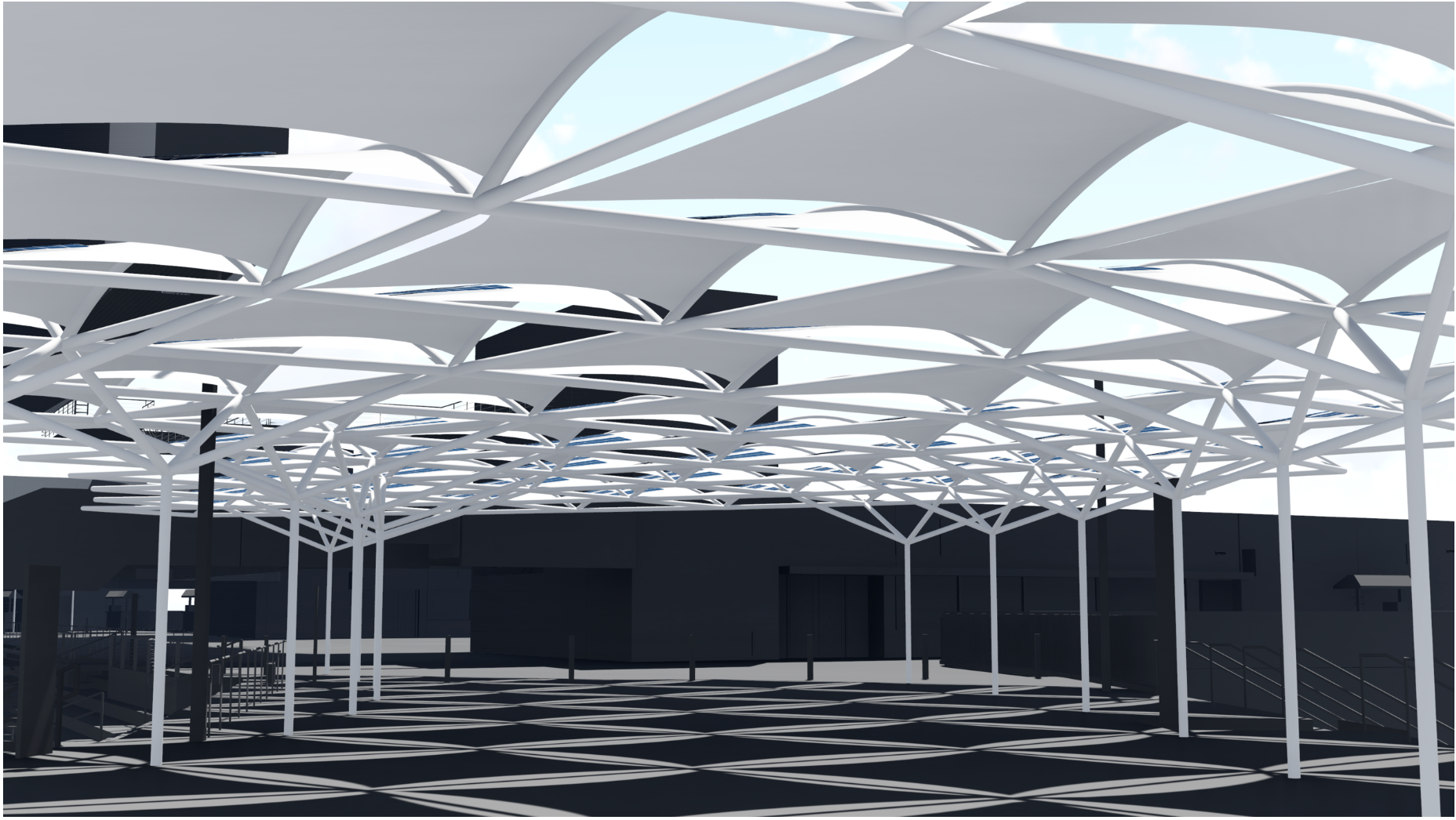 Solar Shade Modules for Stadium Concourse by Pvilion - Architizer