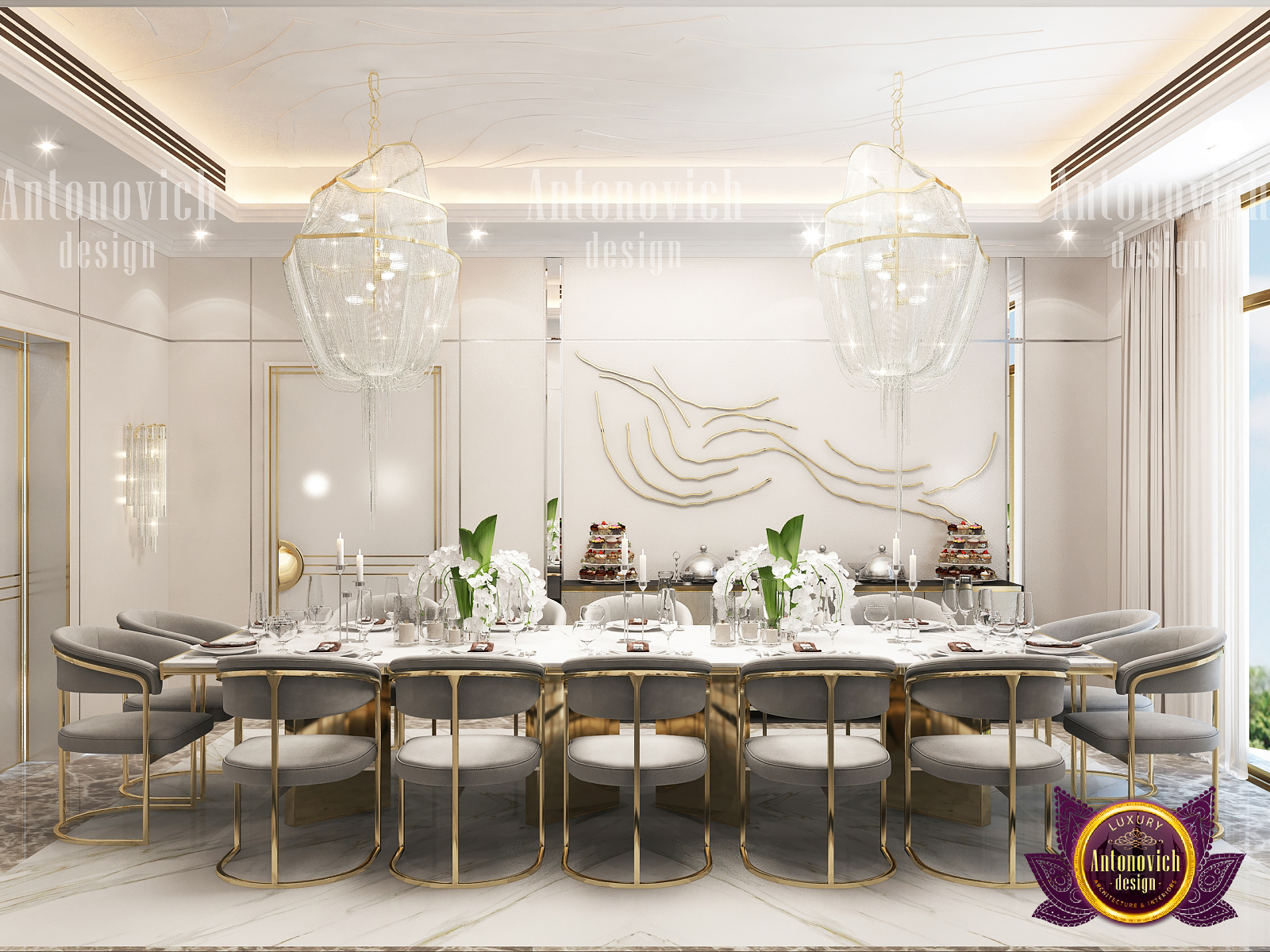 Dining Space with Luxury Interior by LUXURY ANTONOVICH DESIGN - Architizer