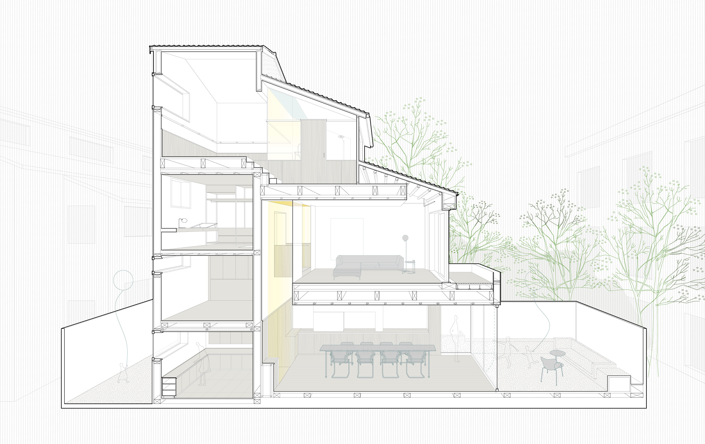 A house with a light well by Atelier tao+c - Architizer