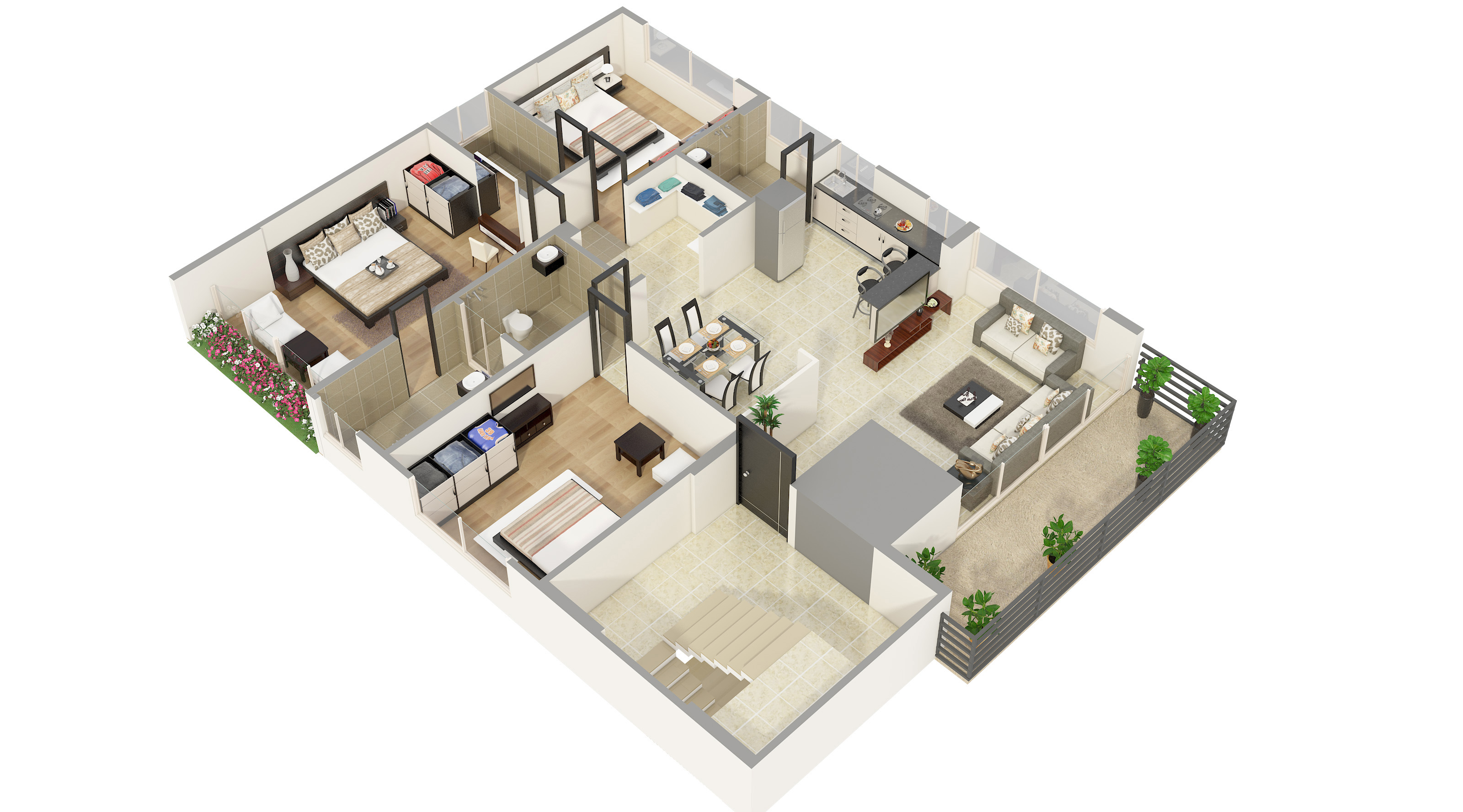 Photorealistic 3D Floor Plan Rendering Services by JS Engineering ...