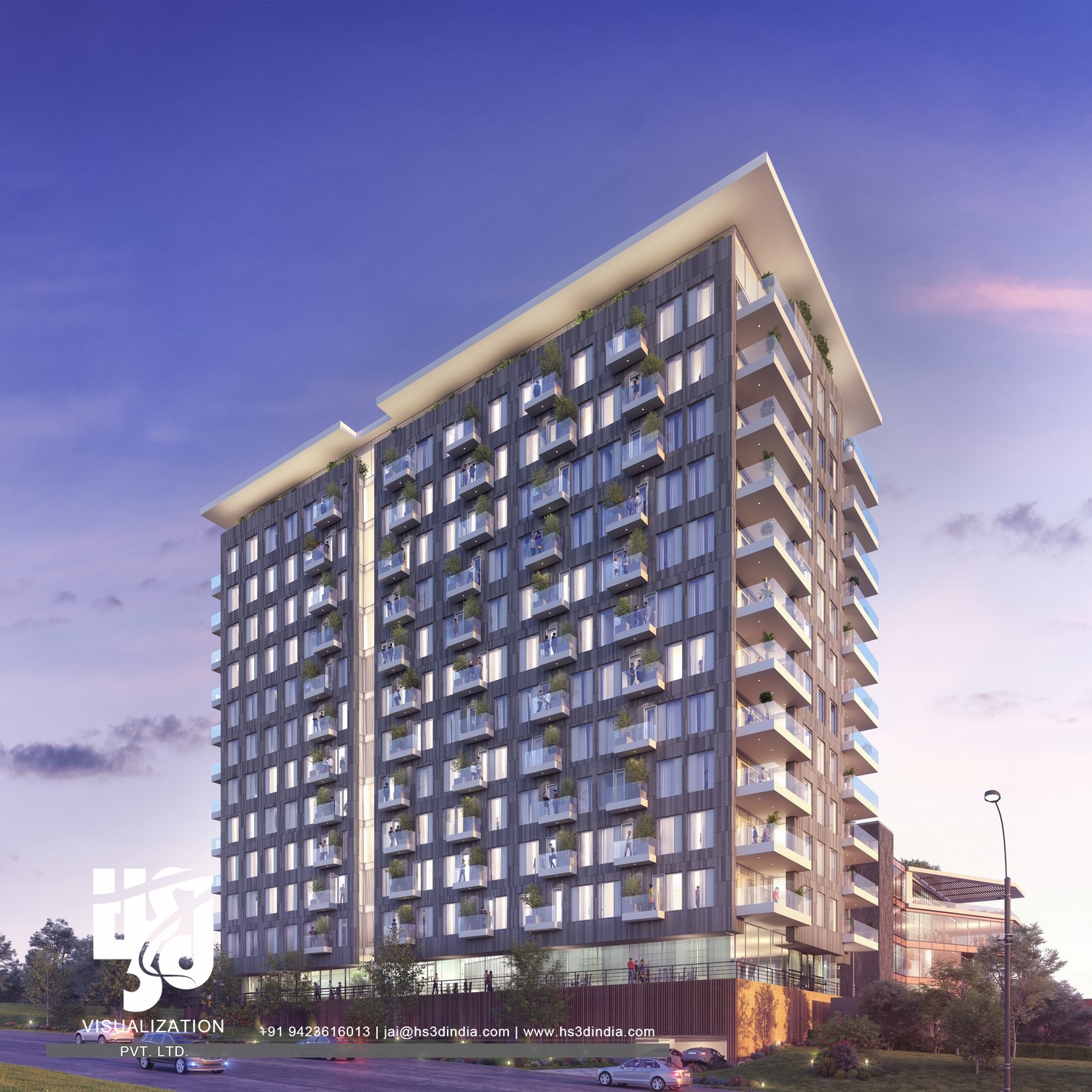 COMMERCIAL EXTERIOR NIGHT RENDERING BY HS 3D INDIA by HS3D ...