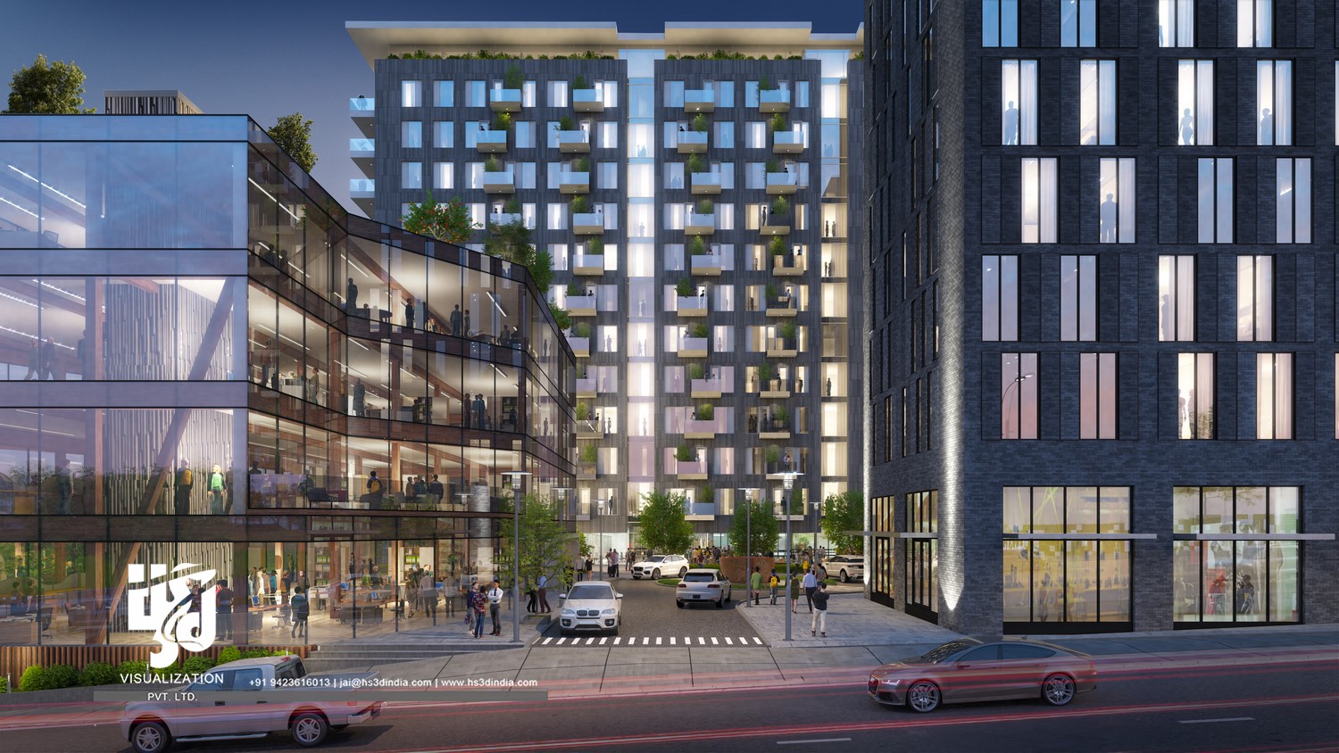 COMMERCIAL EXTERIOR NIGHT RENDERING BY HS 3D INDIA by HS3D ...