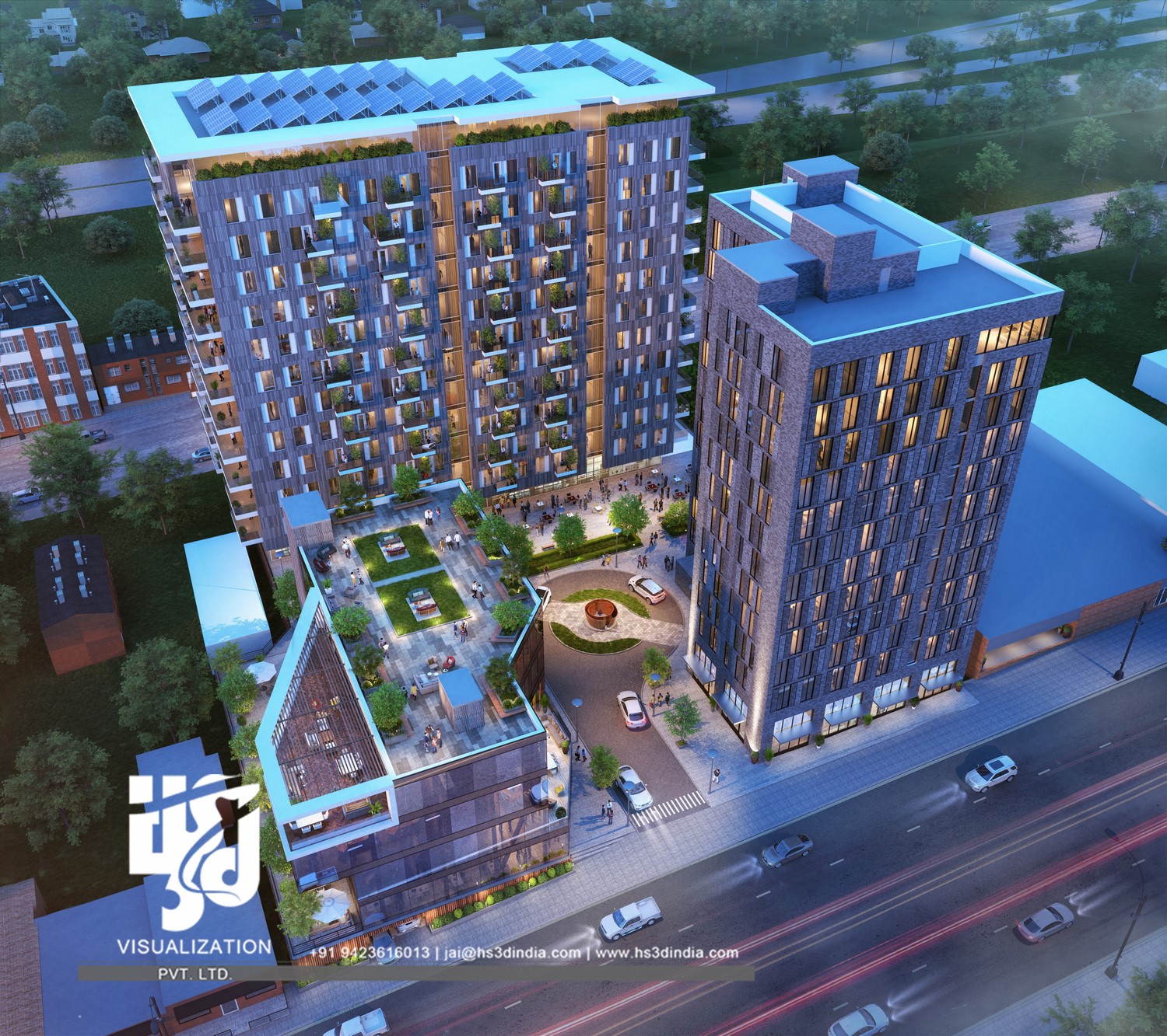 COMMERCIAL EXTERIOR NIGHT RENDERING BY HS 3D INDIA by HS3D ...