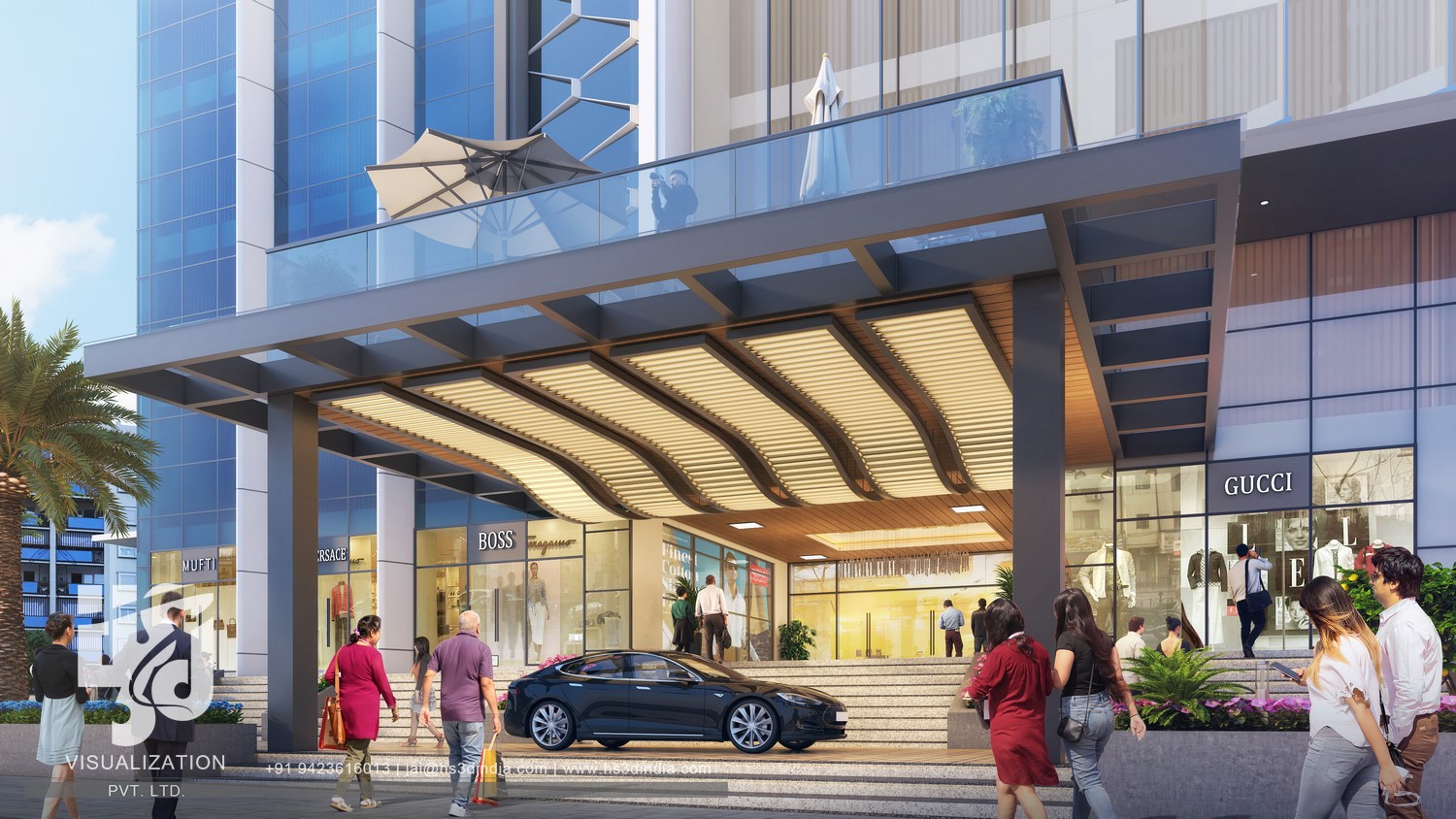 COMMERCIAL EXTERIOR NIGHT RENDERING BY HS 3D INDIA by HS3D ...